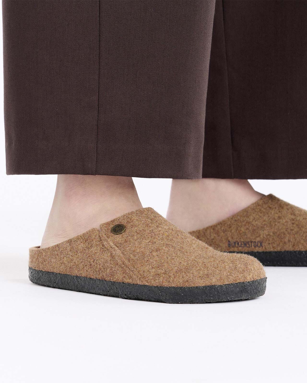 Birkenstock Tøffel Zermatt Rivet Felt - Narrow fit - Toffee Melange