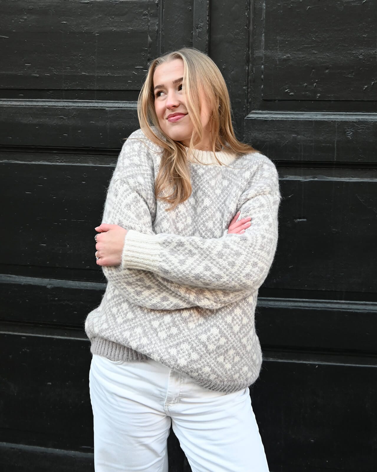VERO MODA Strikkegenser Inga - Birch/ Moonrock