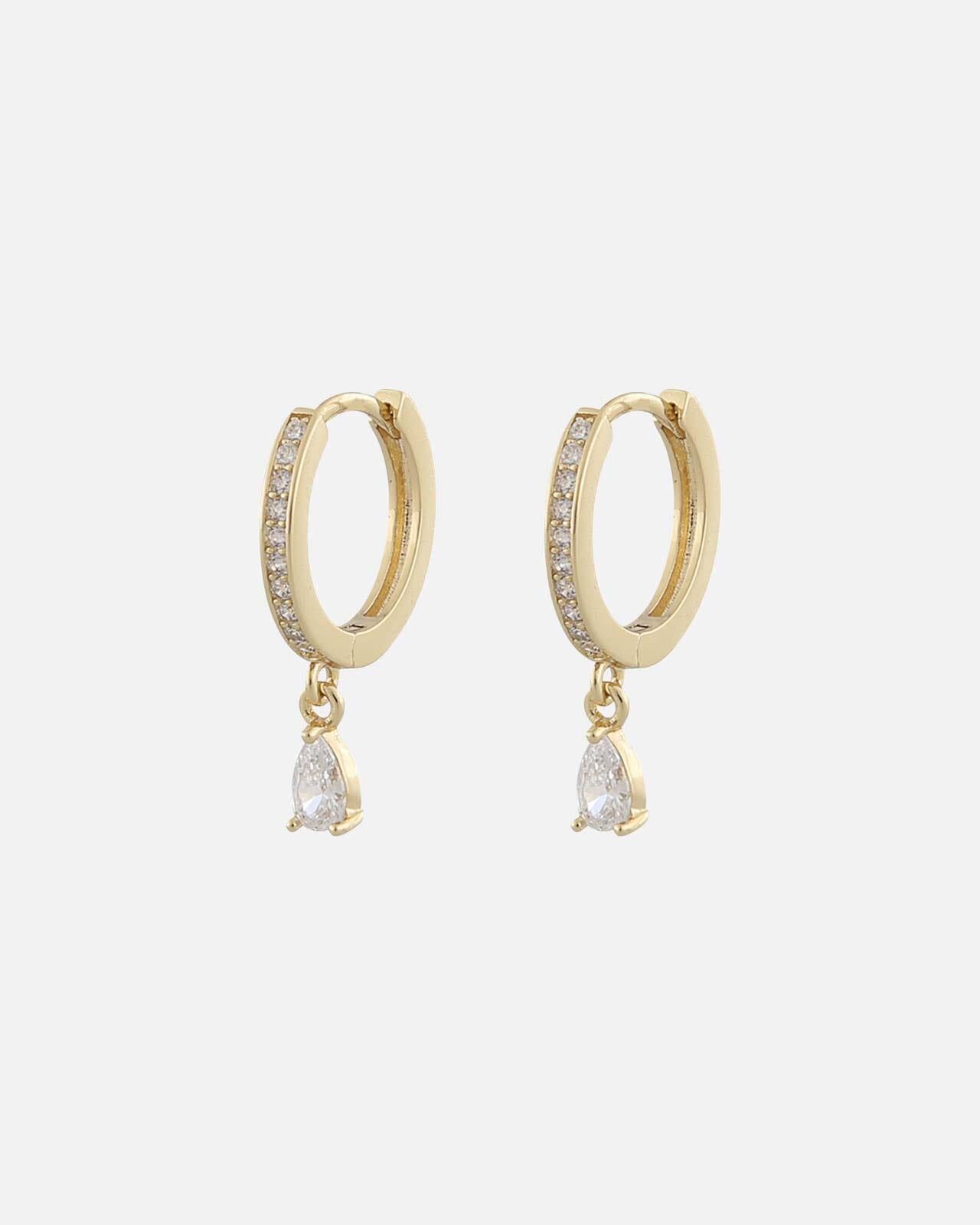 Snö of Sweden Øreringer Camille Drop Ring Ear - Gold/ Clear | Smykker ...