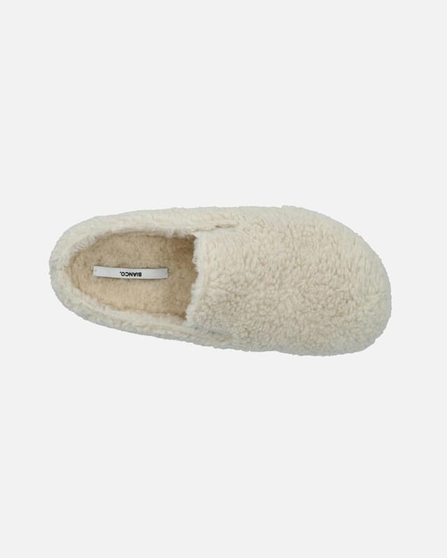 BIANCO Tøffel Gloria Teddy Slide - Beige