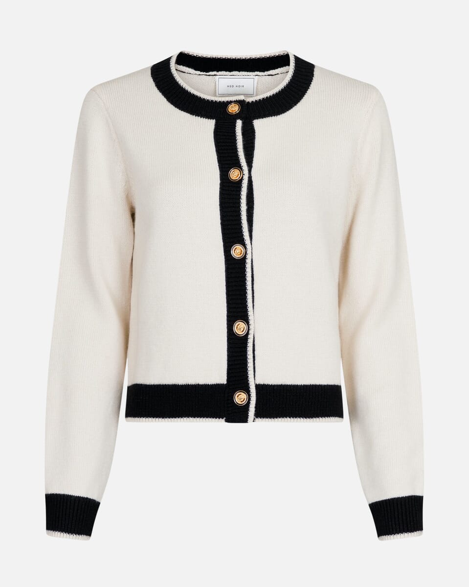 NEO NOIR Cardigan Torina Ullmiks Knit - Ivory | Cardigans til dame ...