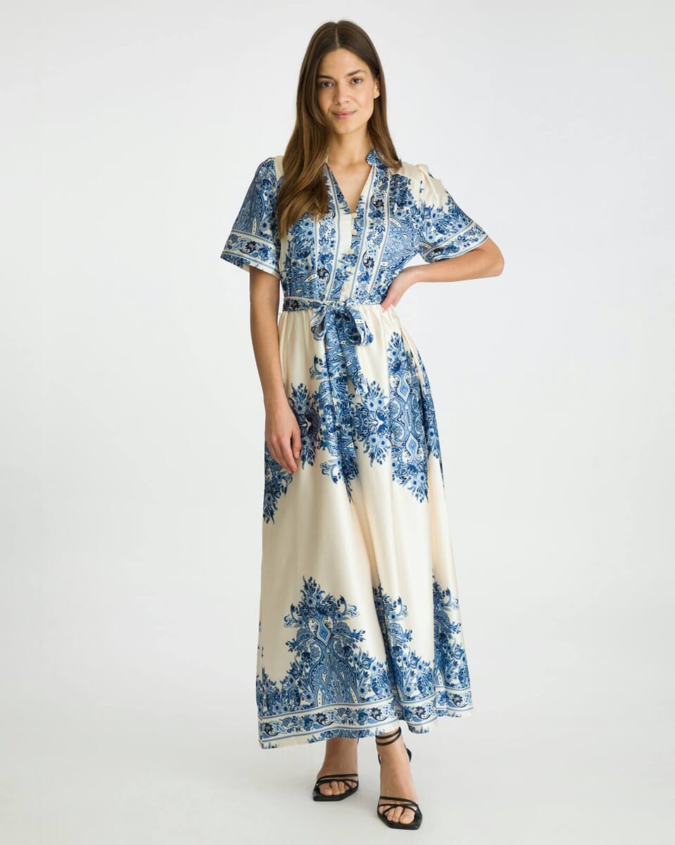 NEO NOIR Midikjole Noelle Paisley Border Dress - Bright Blue ...