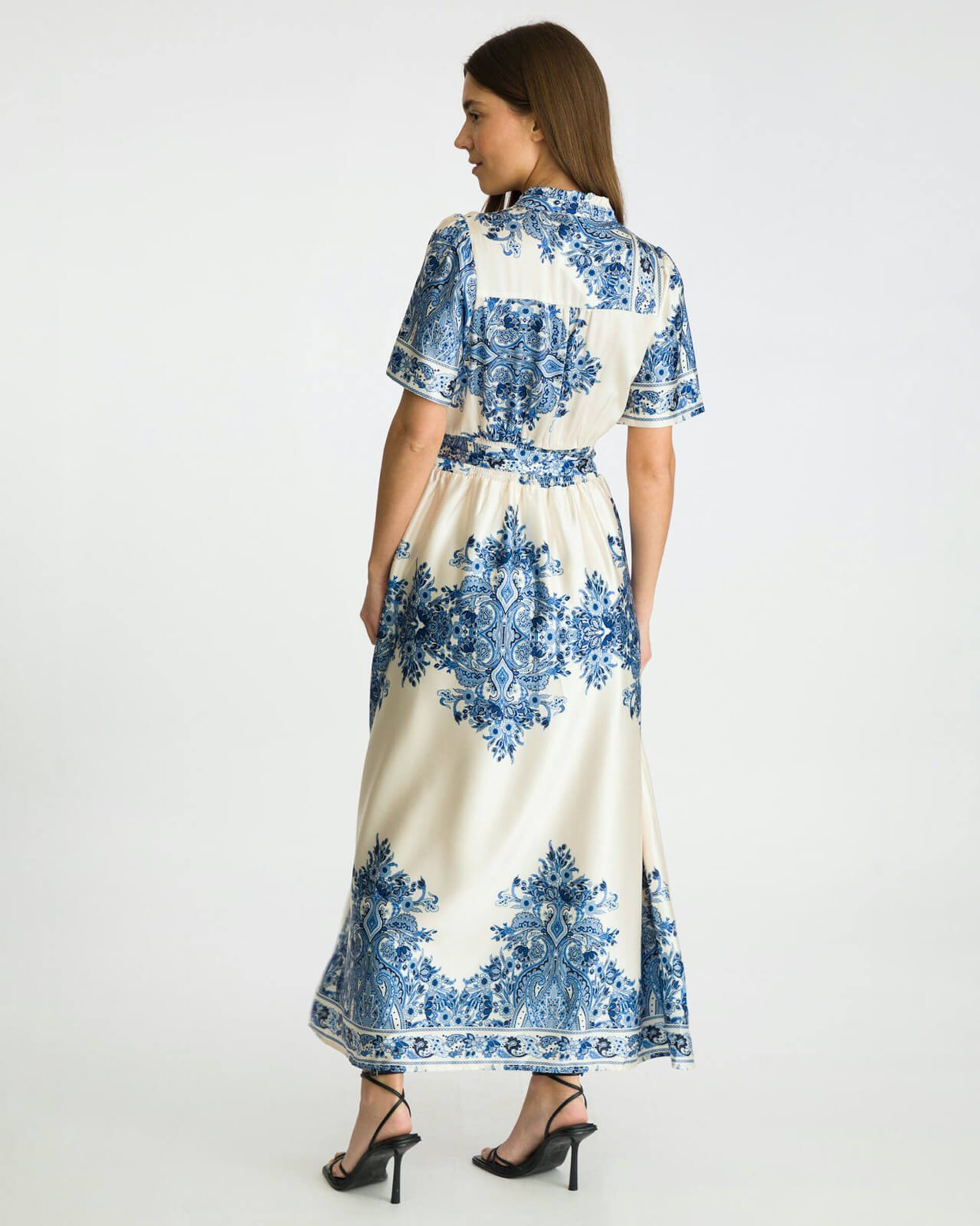 NEO NOIR Midikjole Noelle Paisley Border Dress - Bright Blue ...