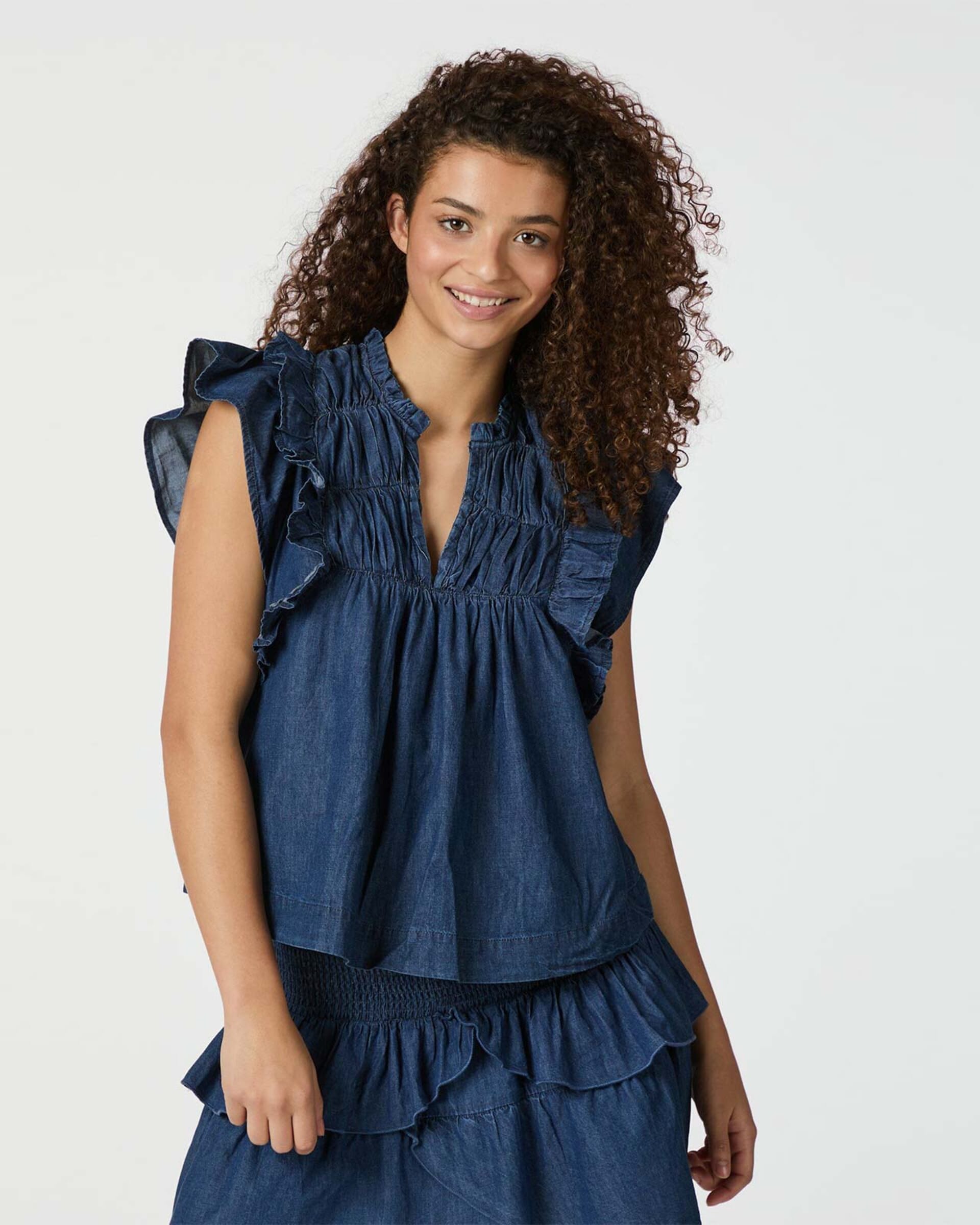 NEO NOIR Topp Jayla Denim - Blue
