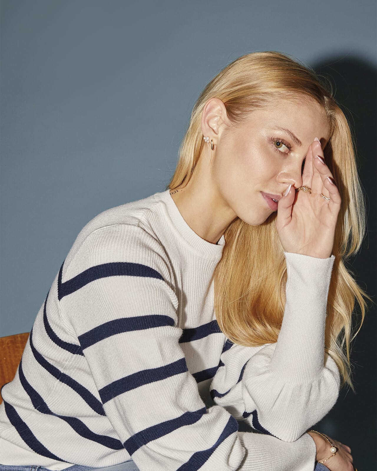 SISTER POINT Genser Hani Stripe - Cream/ Navy | Gensere med trendy ...