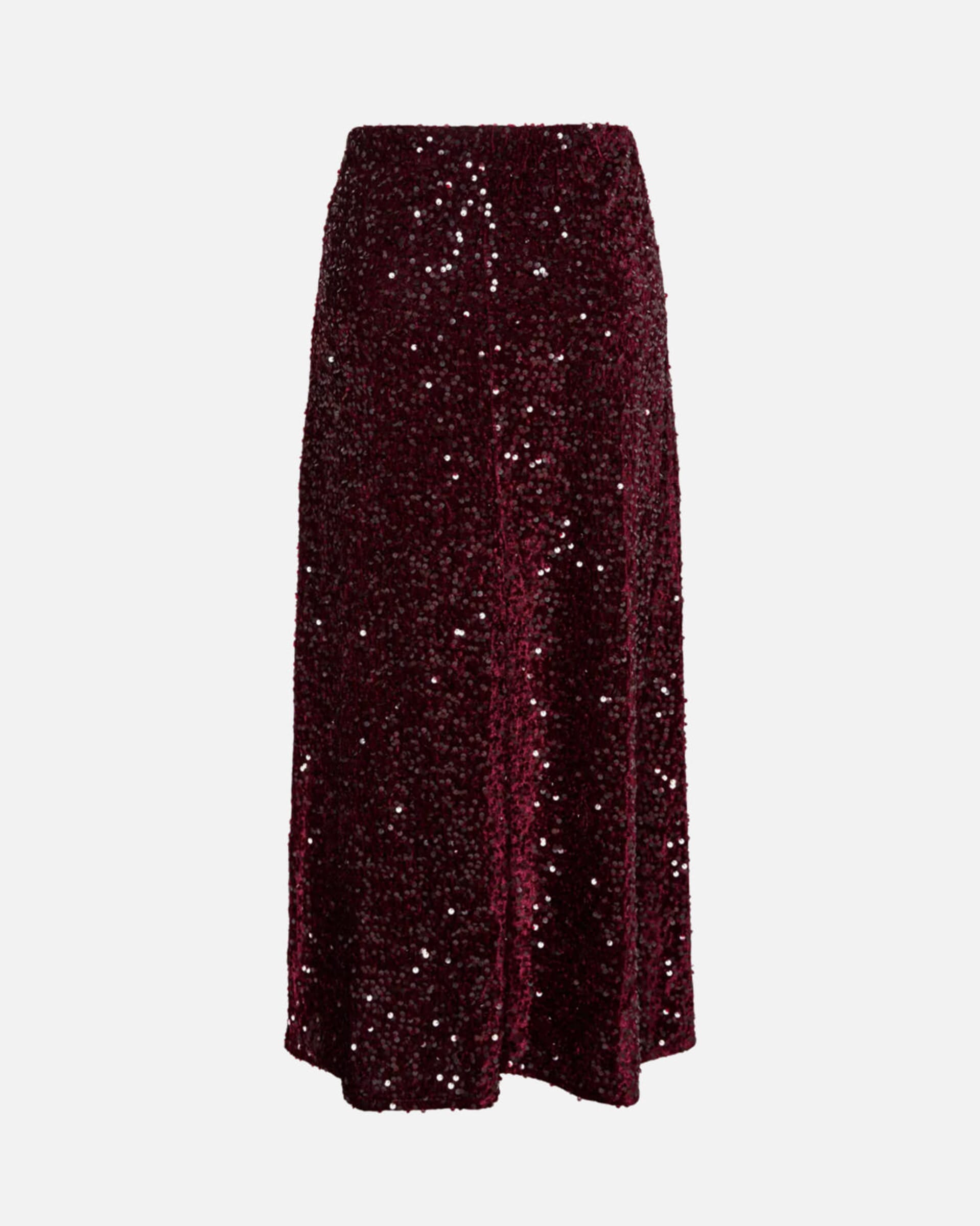 PIECES Paljettskjørt Kam Ankle - Tawny Port/ Tawney Port Sequins