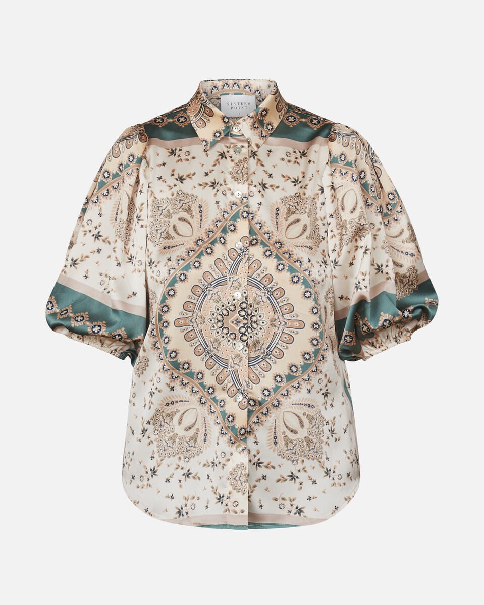 SISTERS POINT Bluse Ella SH40 - Green Paisley | Bluser og skjorter til ...