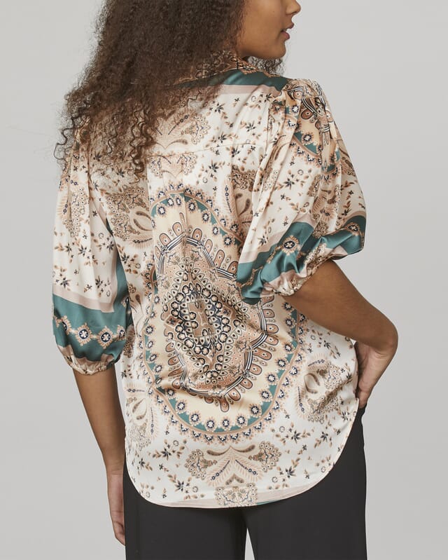 SISTERS POINT Bluse Ella SH40 - Green Paisley | Bluser og skjorter til ...