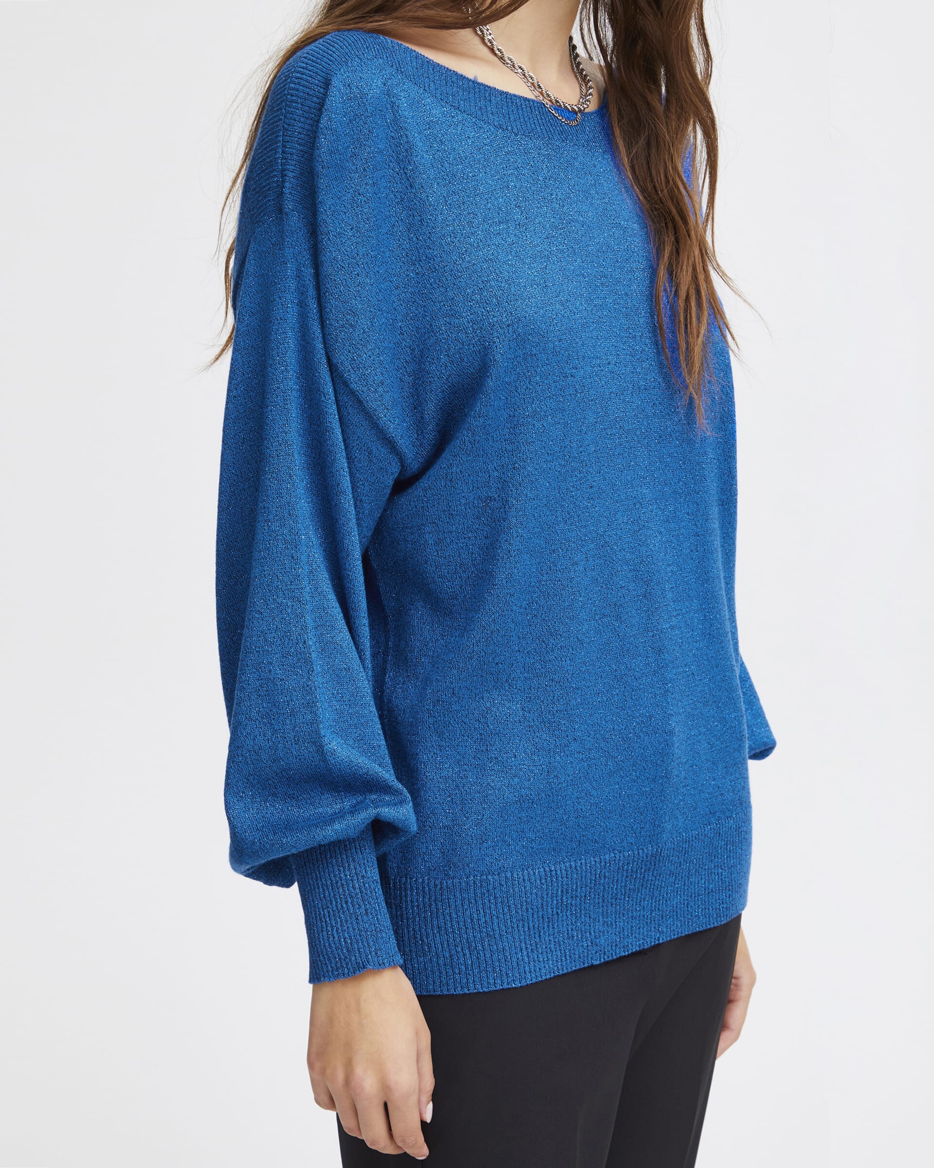 ICHI Genser Mopaz LS6 Lurex - Lapis Blue | Gensere med glitter til dame ...