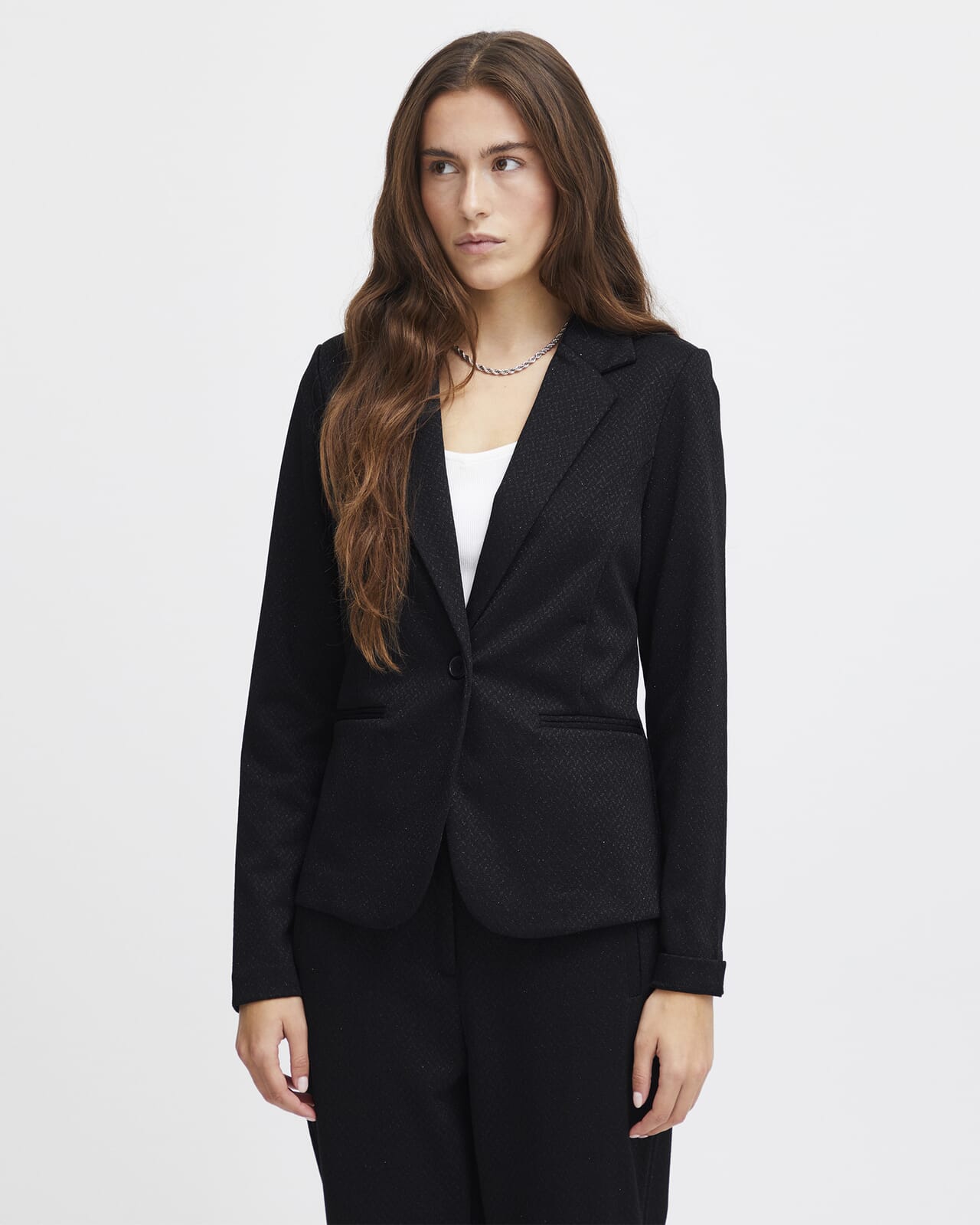 ICHI Blazer Kate Lurex Sparkles Blazer - Black