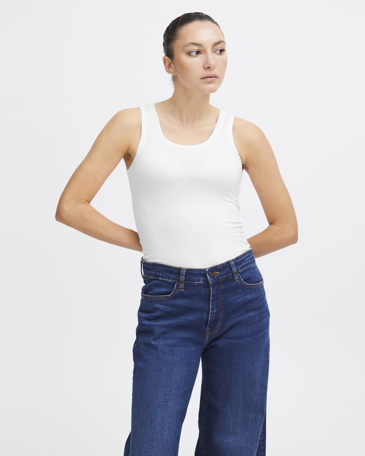 ICHI Singlet Zola Plain - White | Singleter og topper | FLOYD.no