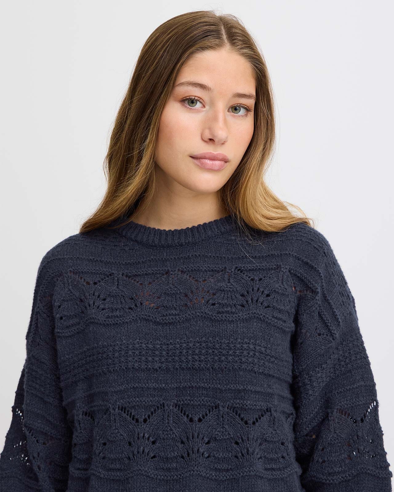 ICHI Strikkegenser Astra LS - Total Eclipse Solid | Strikkegensere til dame | FLOYD.no