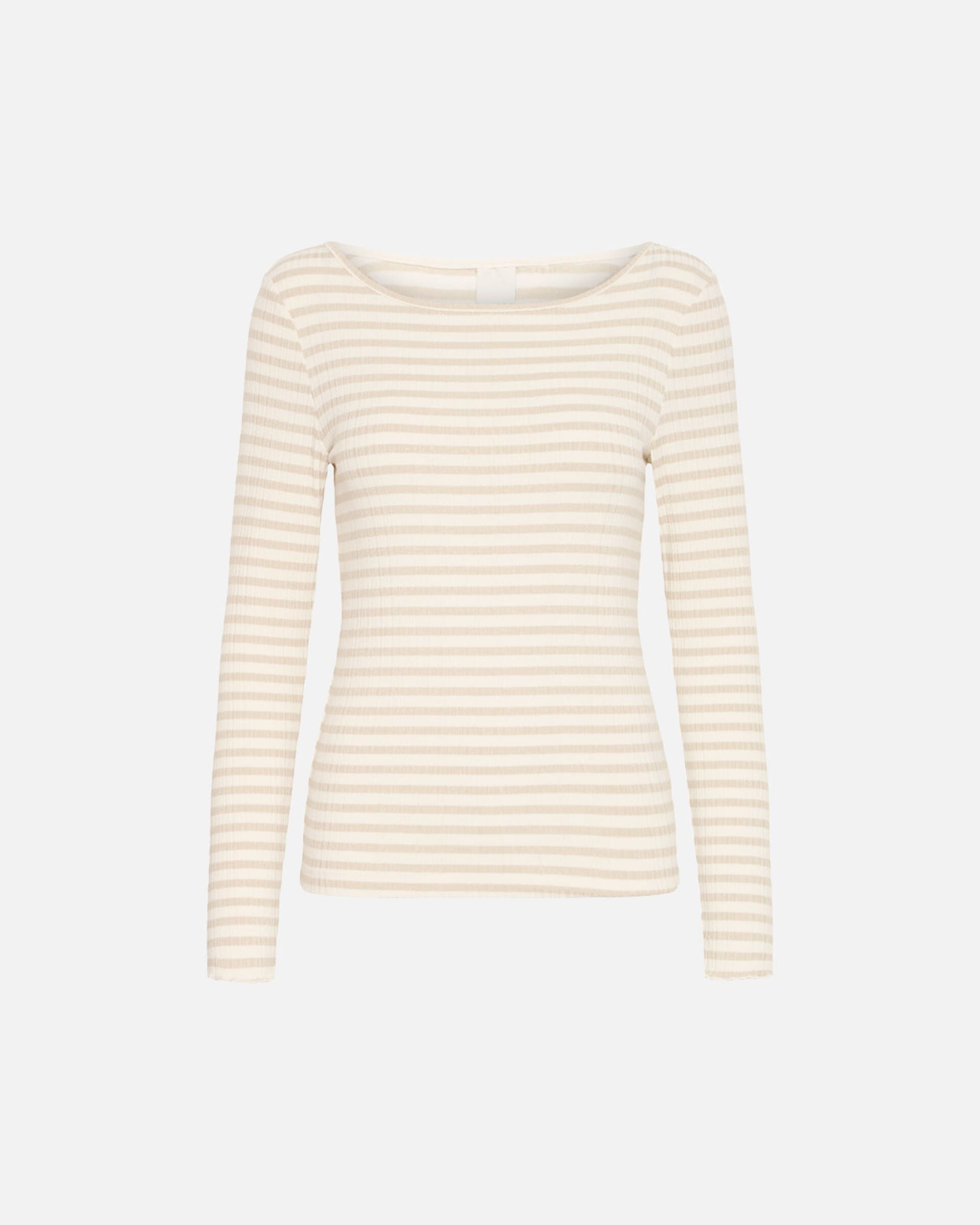ICHI Topp Cella LS - Oatmeal stripe