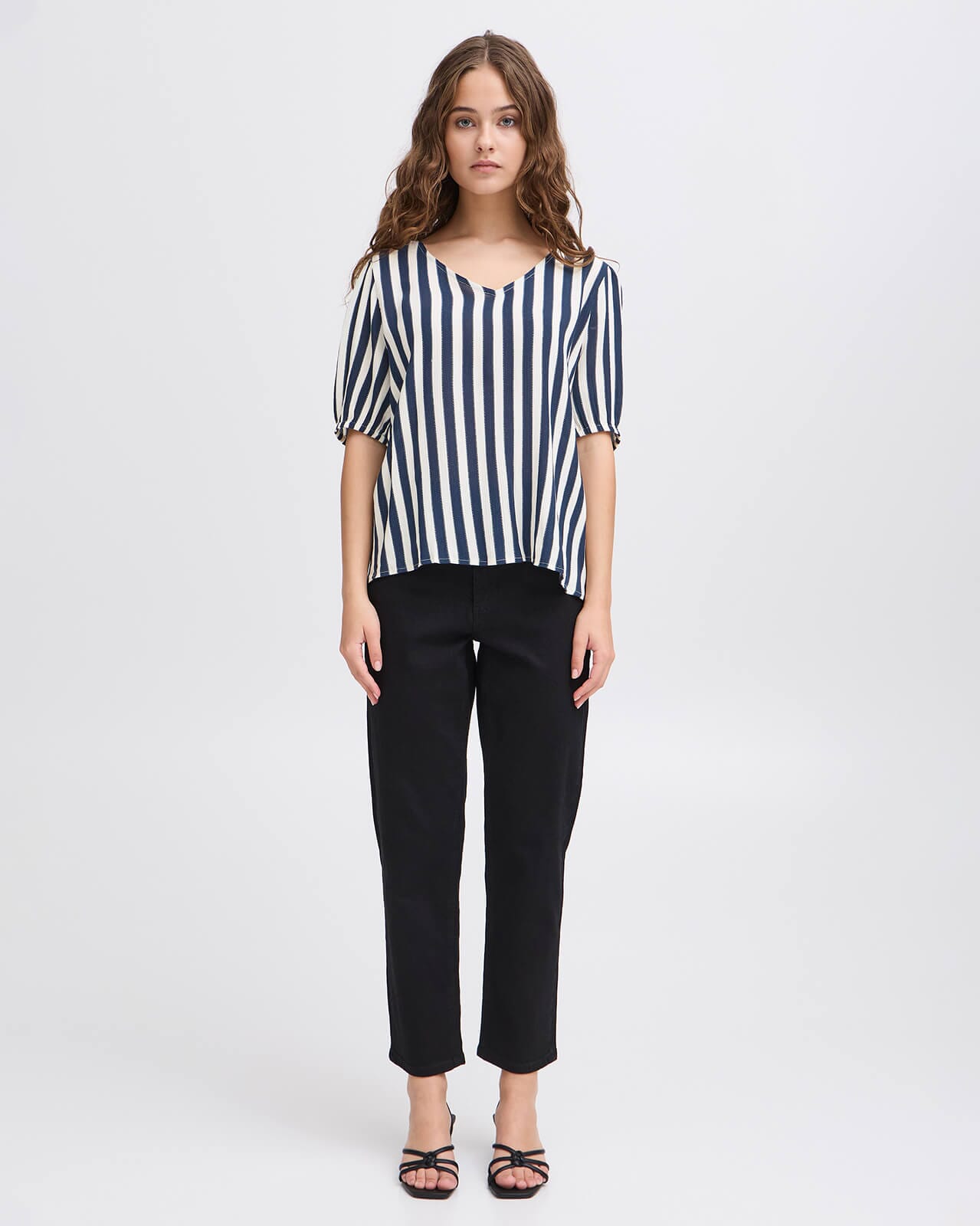ICHI Topp Marrakech SS15 AOP - Total Eclipse Dotted Stripe