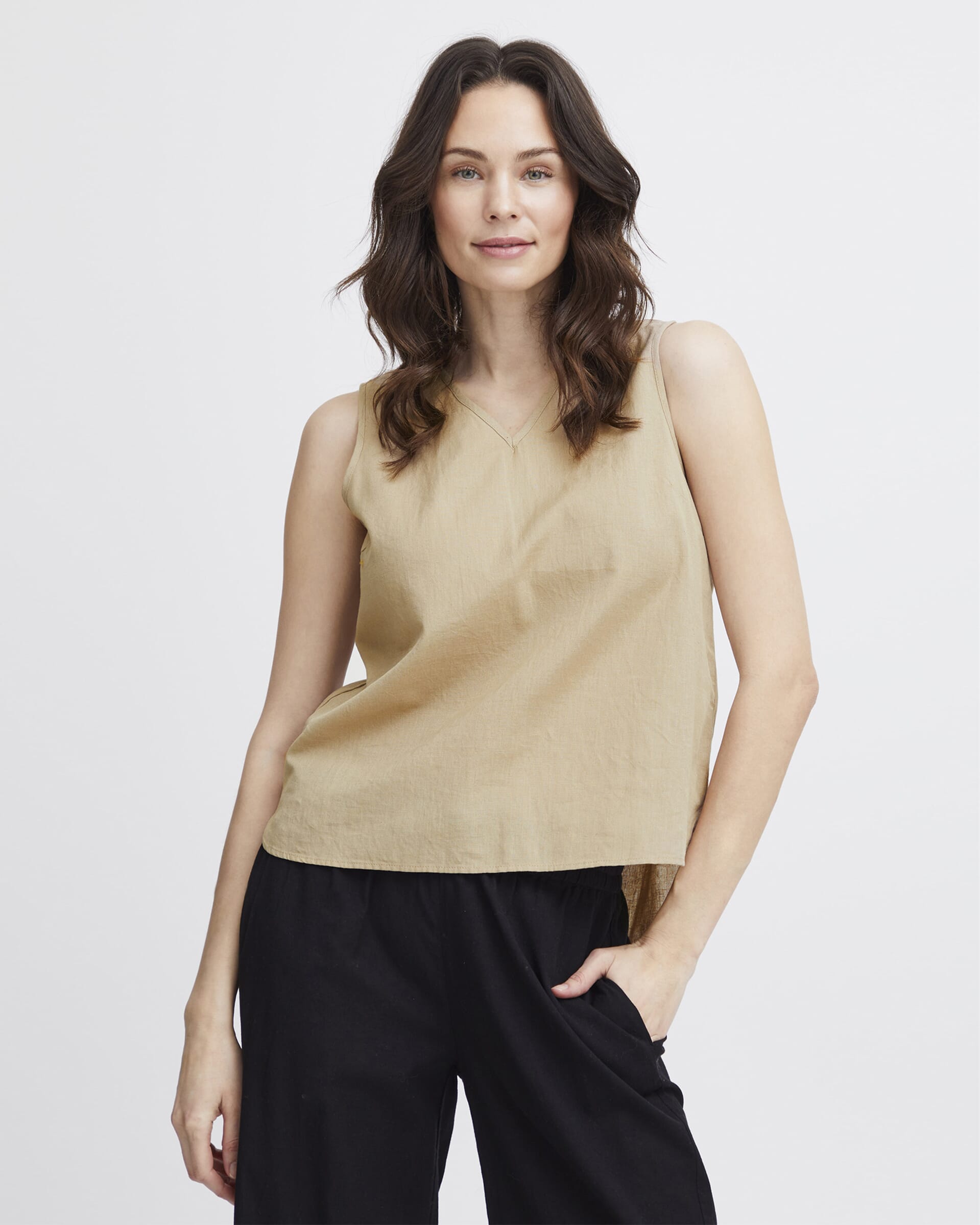 Fransa Topp Maddie Linmix - Silver Mink | Topper i lin til dame | FLOYD.no