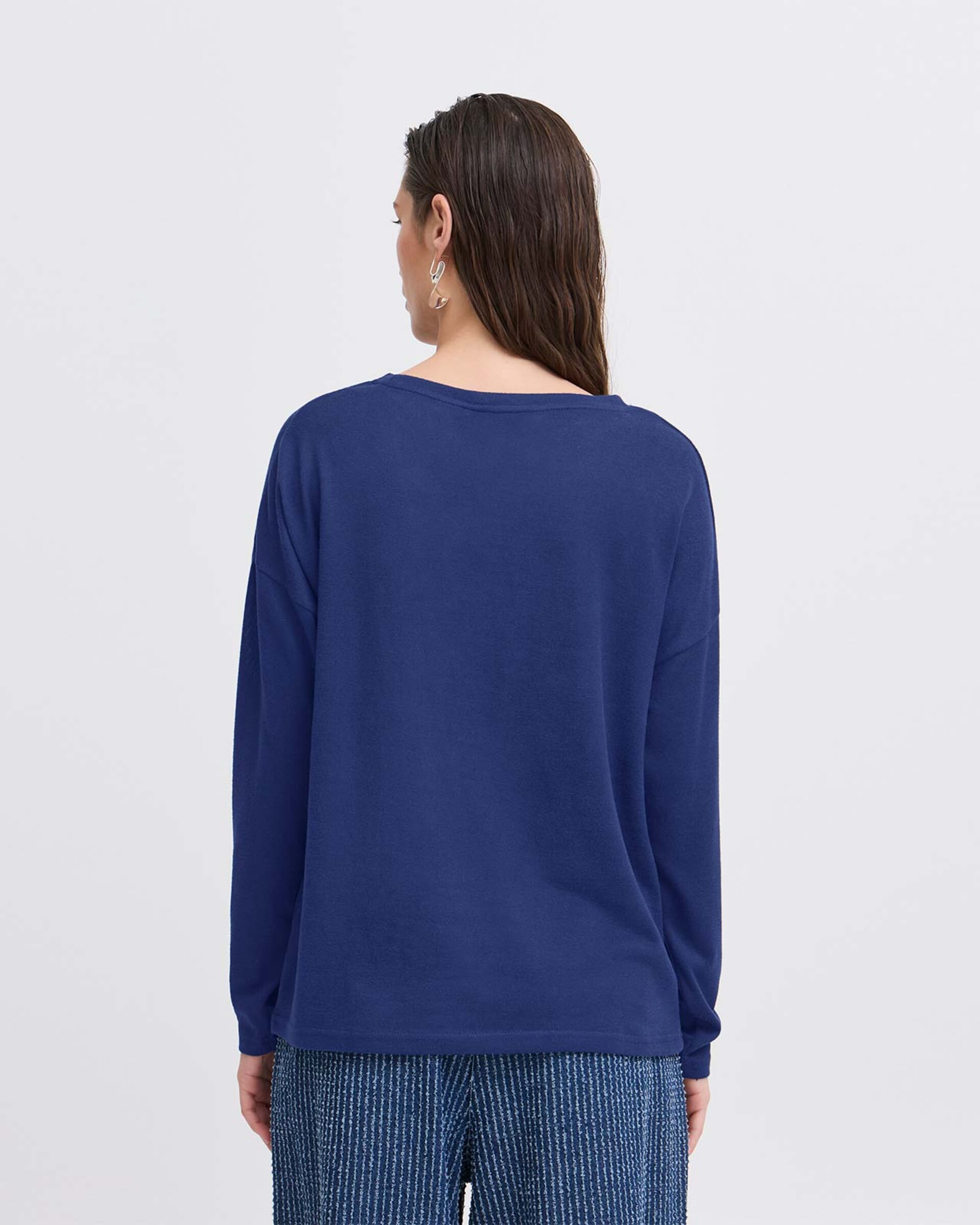 b.young Genser Pieta AOP top - Medieval Blue
