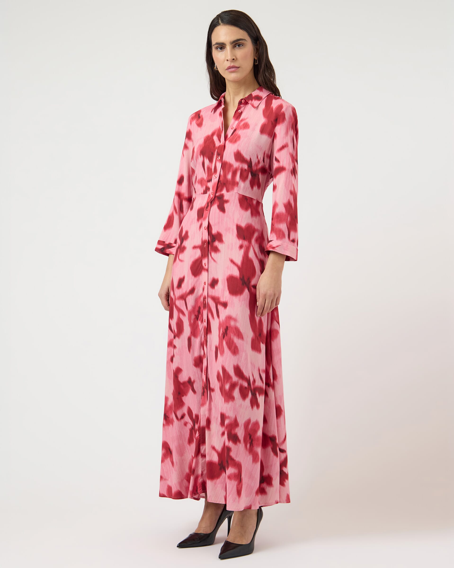 Y.A.S Maxikjole Savanna Long Shirt Dress - Moonlite Mauve/ Cammy