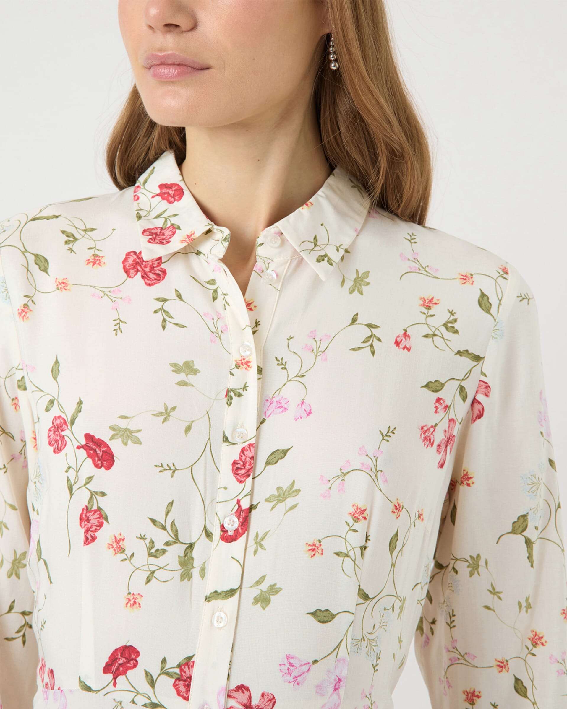 Y.A.S Maxikjole Savanna Long Shirt Dress - Pristine/ Botalia