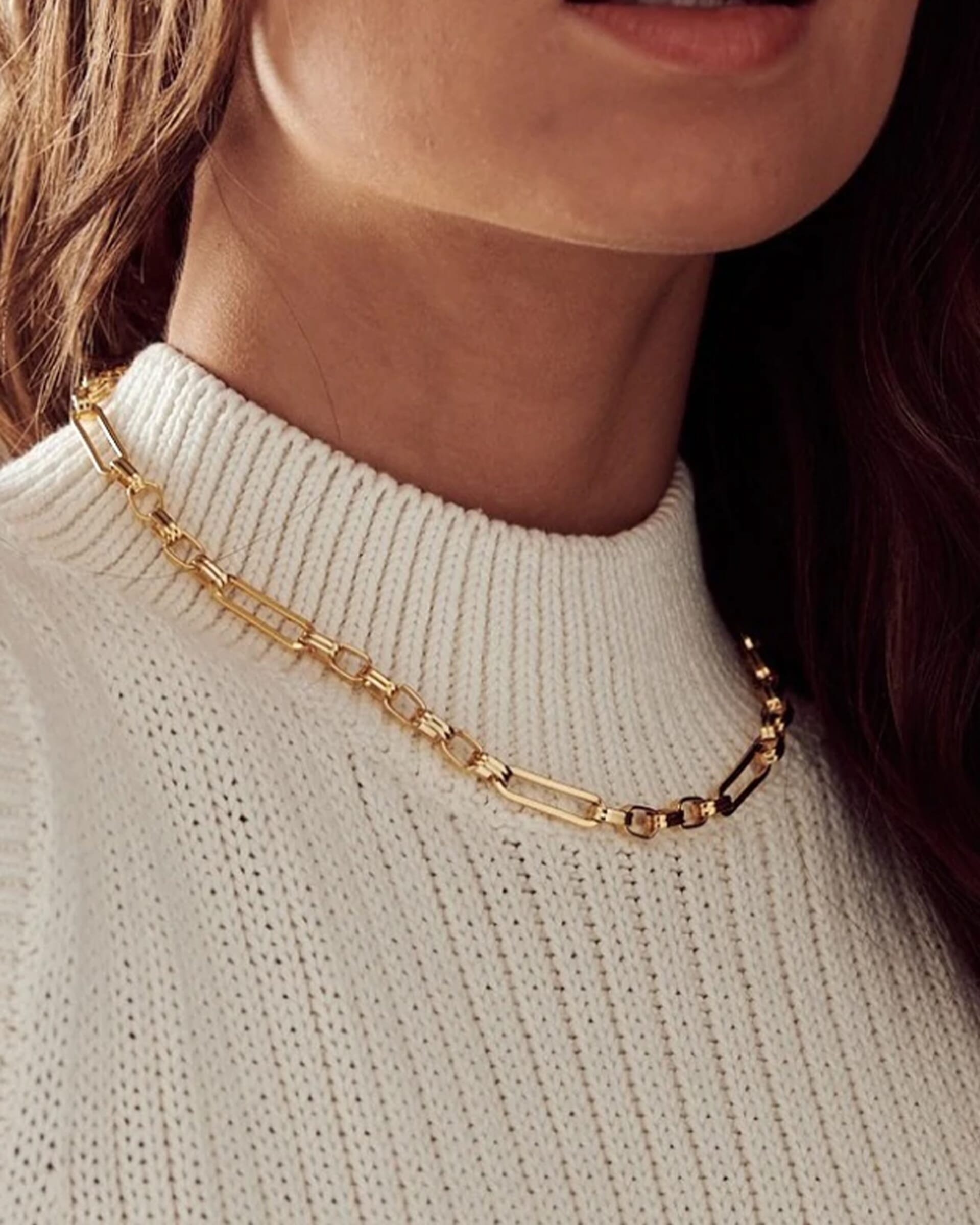 Orelia Kjede Long Link Linear Chain - Gold - gull | Smykker | FLOYD.no