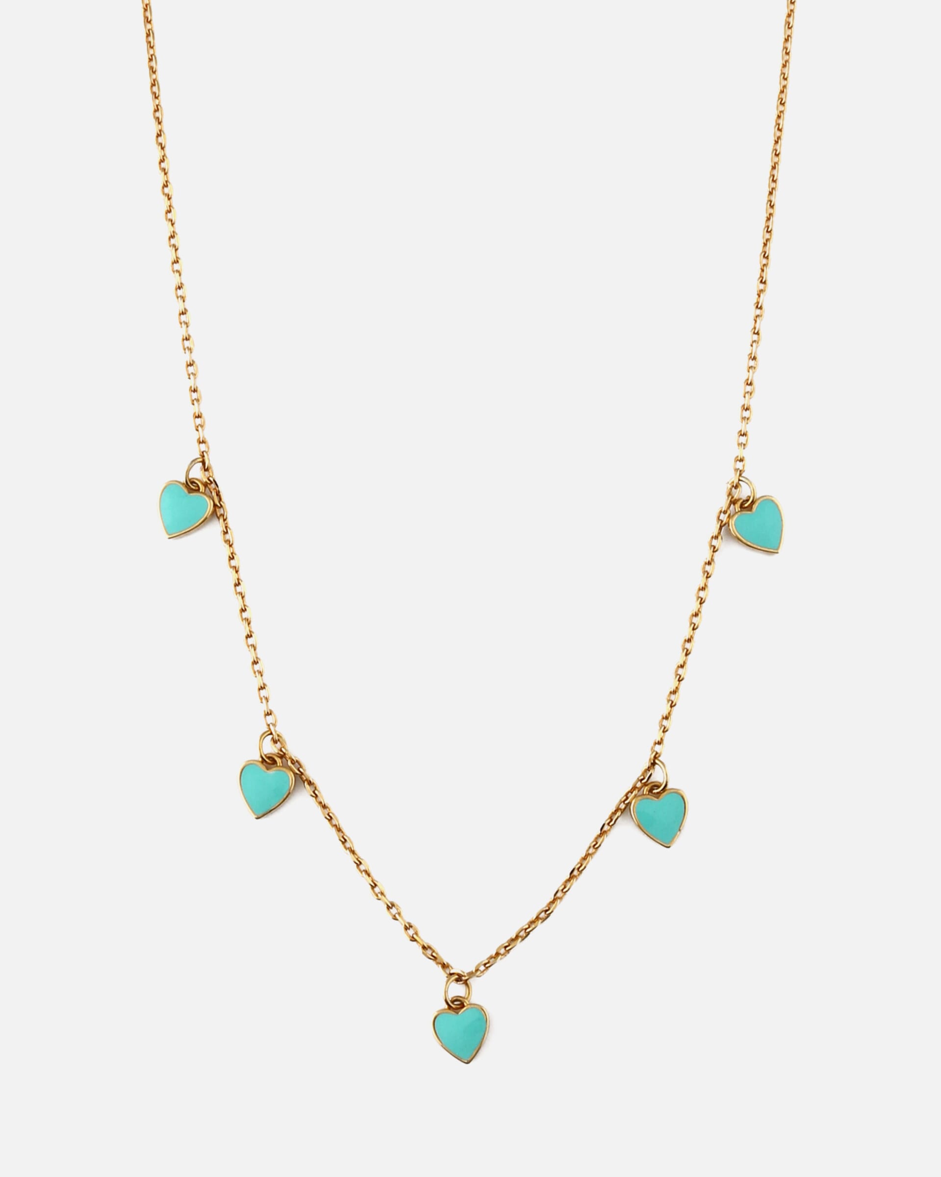 Orelia Kjede Turquoise Enamel Heart Multi Drop - Gold - gull ... Orelia Kjede Turquoise Enamel Heart Multi Drop - Gold - gull ...