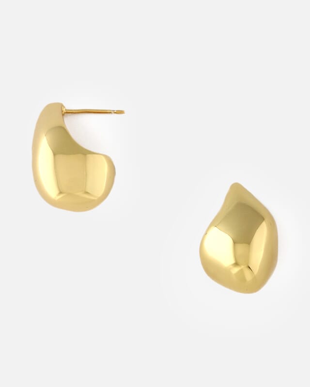 Orelia Øredobber Liquid Molten Drop Stud - Gold | Smykker og øredobber ...