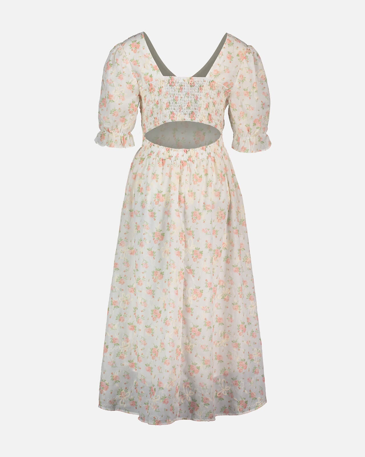 FLOYD Midikjole Helen Flower - Pink