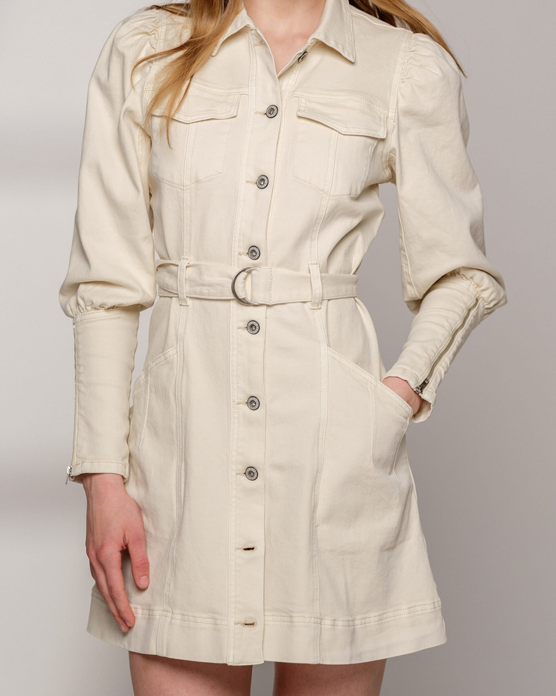 FLOYD Denimkjole Alvina - Ivory