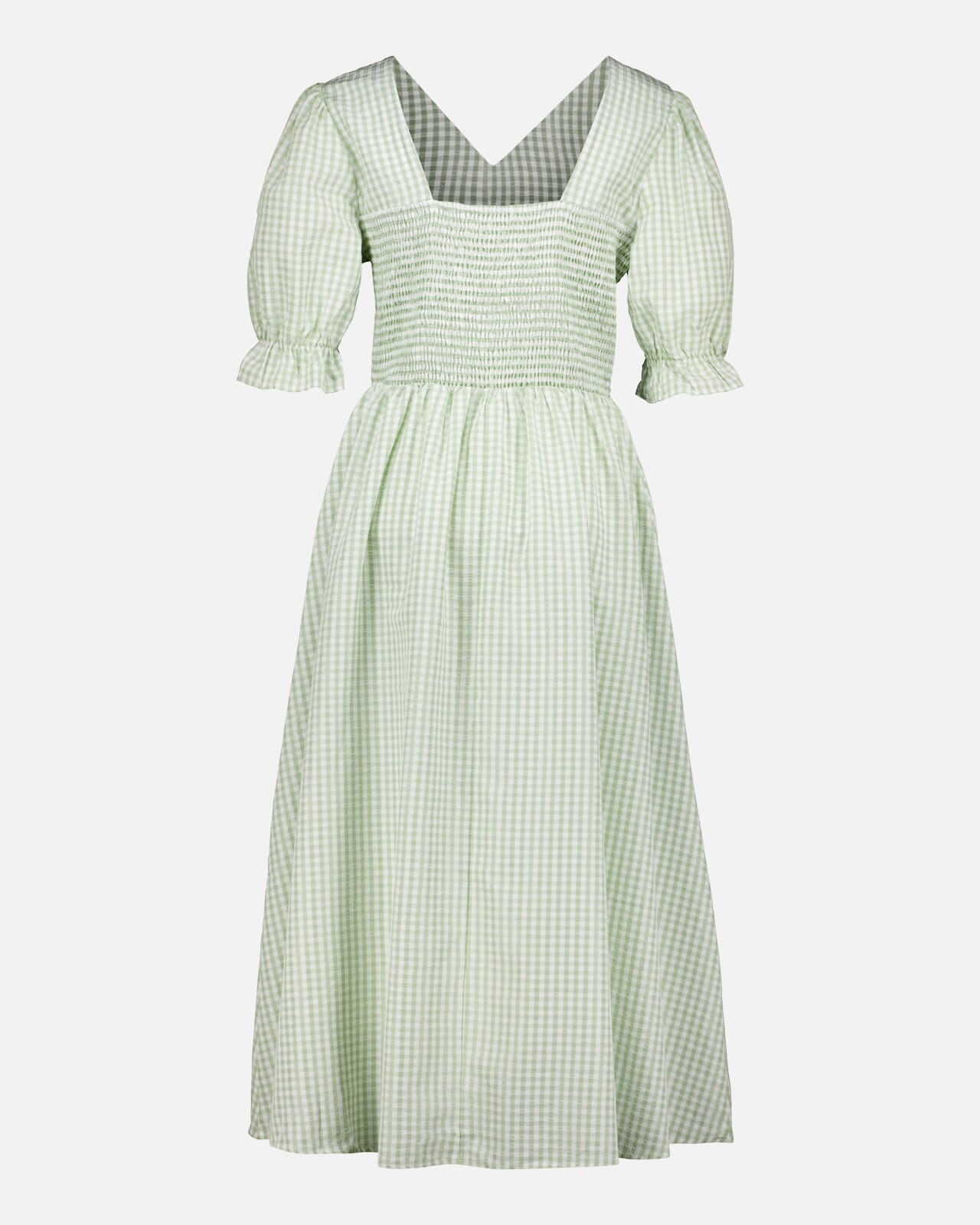 FLOYD Midikjole Helen Check - Island Green