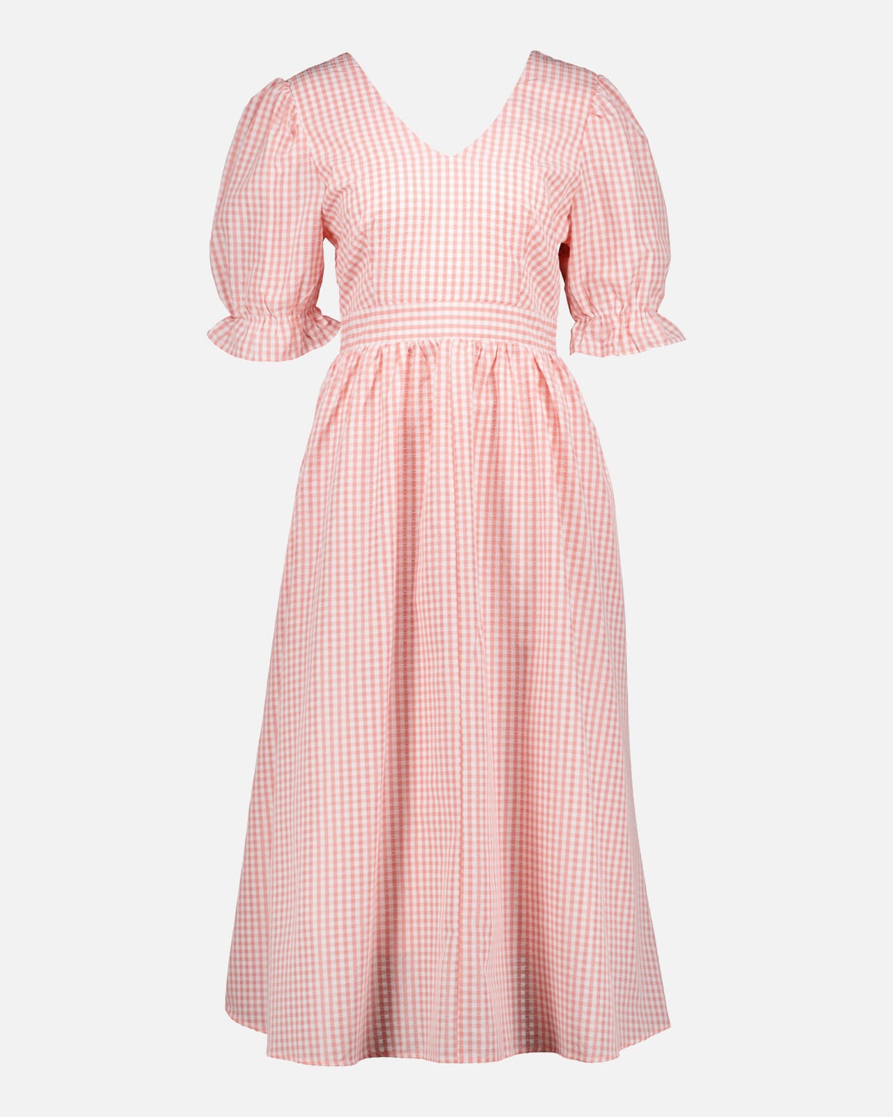 FLOYD Midikjole Helen Check - Peach Puff