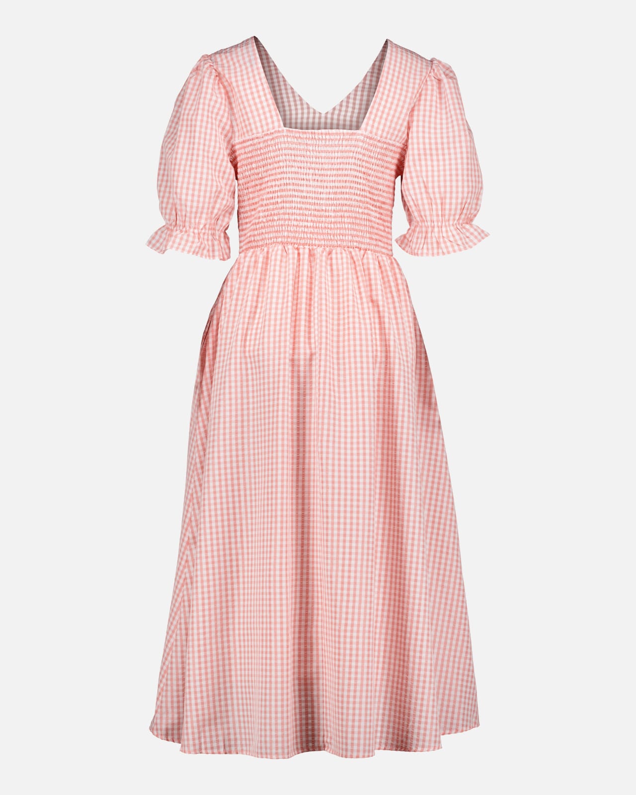 FLOYD Midikjole Helen Check - Peach Puff