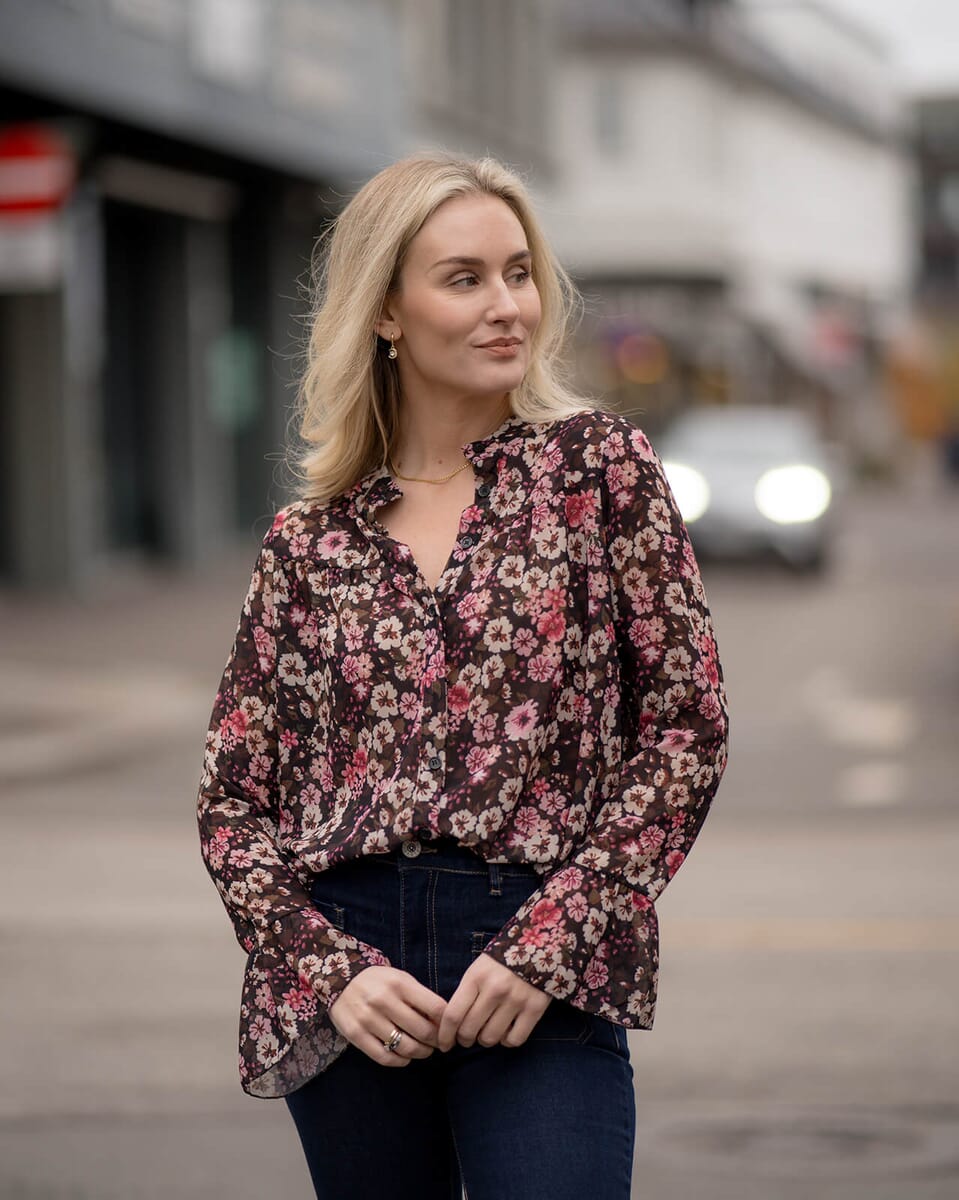 FLOYD Bluse Carly Lansi - Brown/ Pink