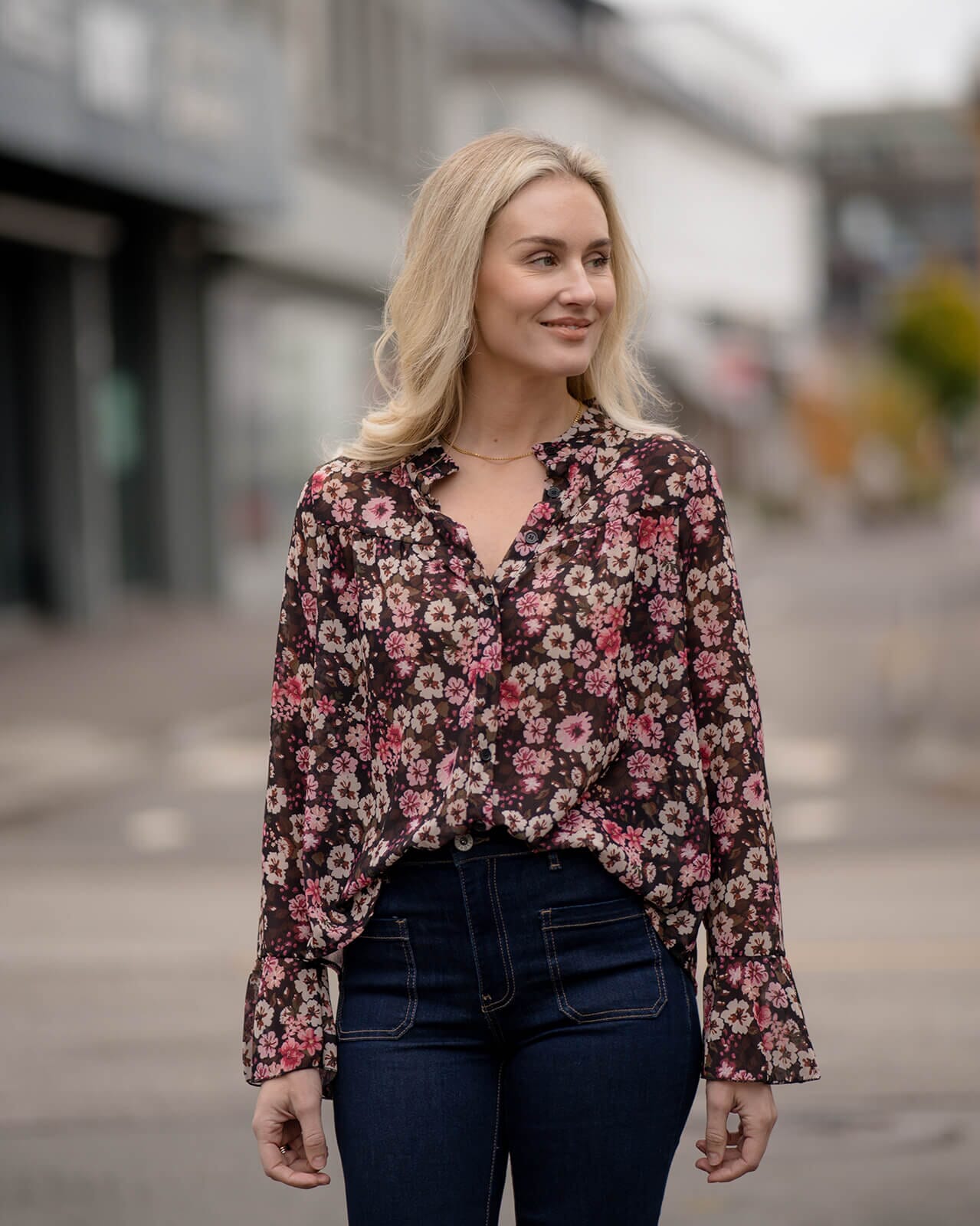 FLOYD Bluse Carly Lansi - Brown/ Pink