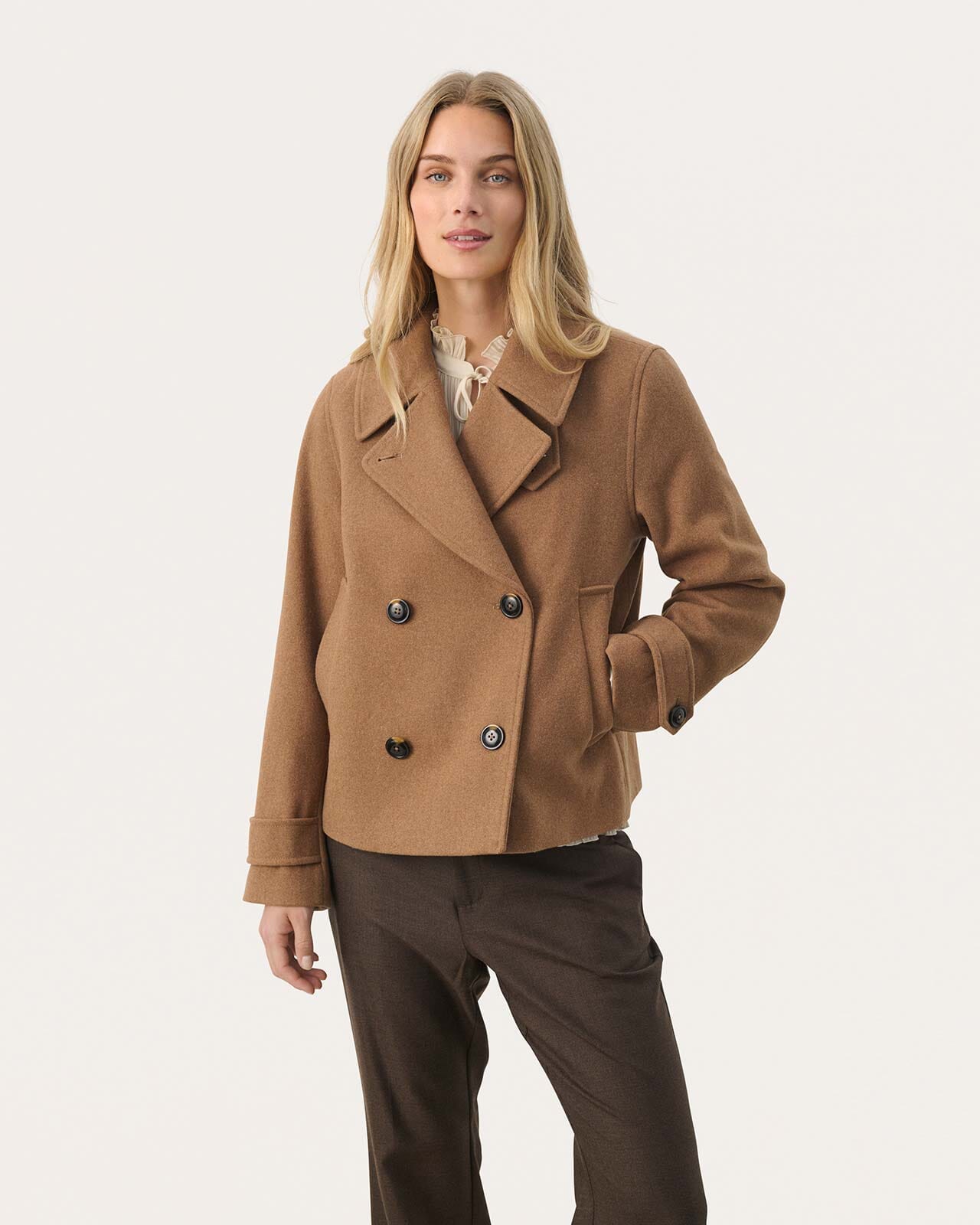 Part Two Jakke Lillian PW OTW - Dark Camel Melange - Jakker