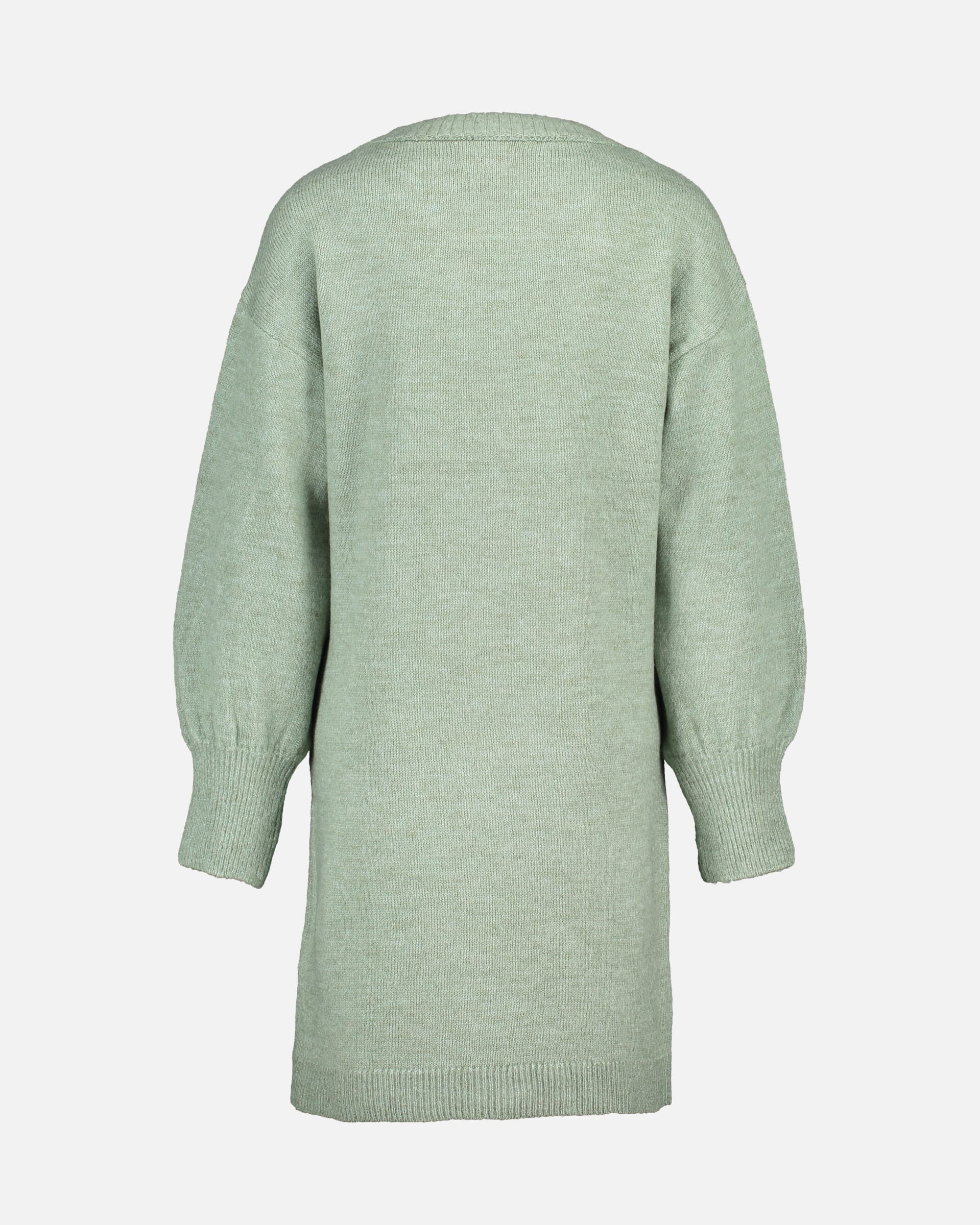 ONLY Strikkekjole Jada LS Balloon O-neck Dress Knit - Granite Green ...