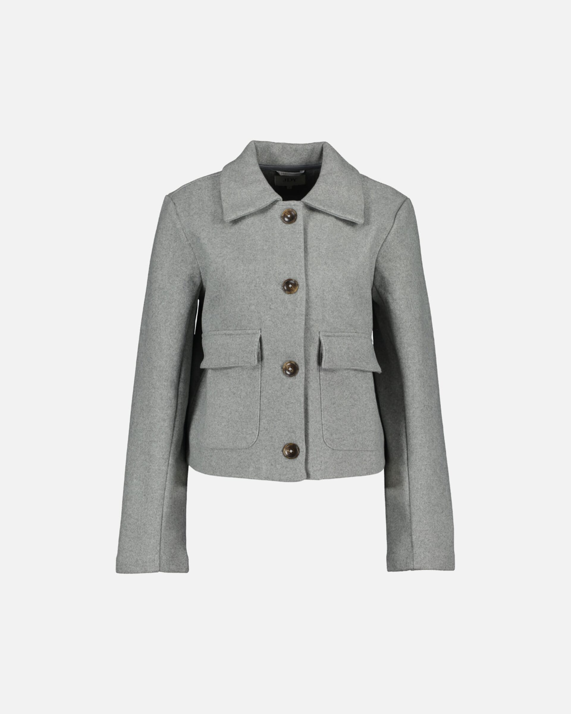 JDY Jakke Mellow L/S Frontpocket Jacket - Light Grey Melange