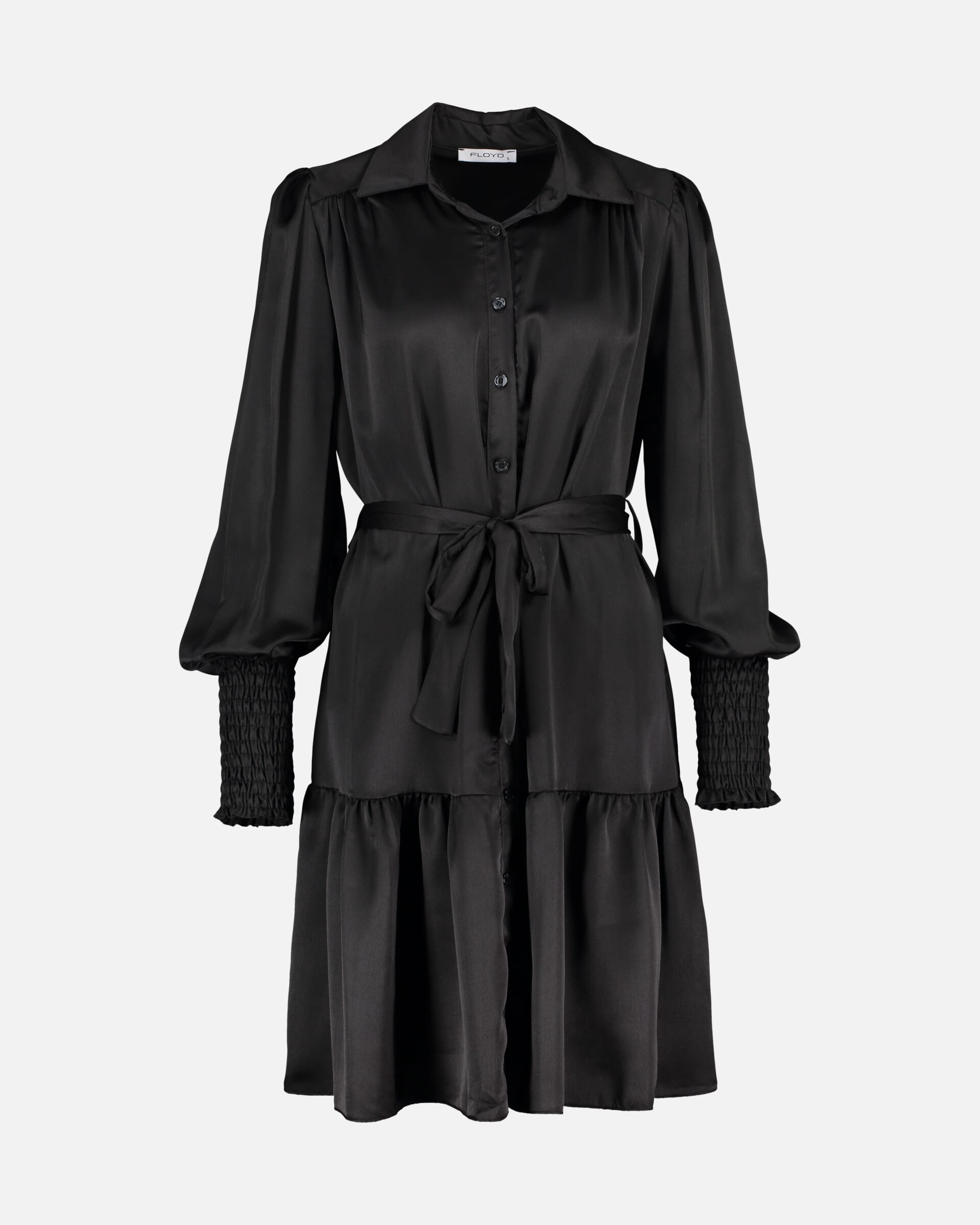 FLOYD Skjortekjole Alivia Satin - Black