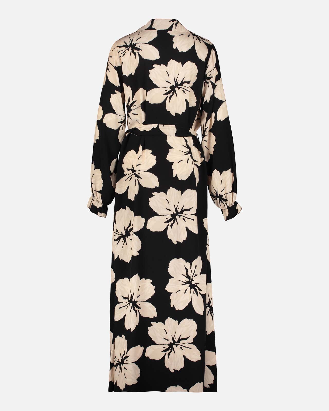 FLOYD Skjortekjole Camala Fern - Black/ Creme - Kjoler