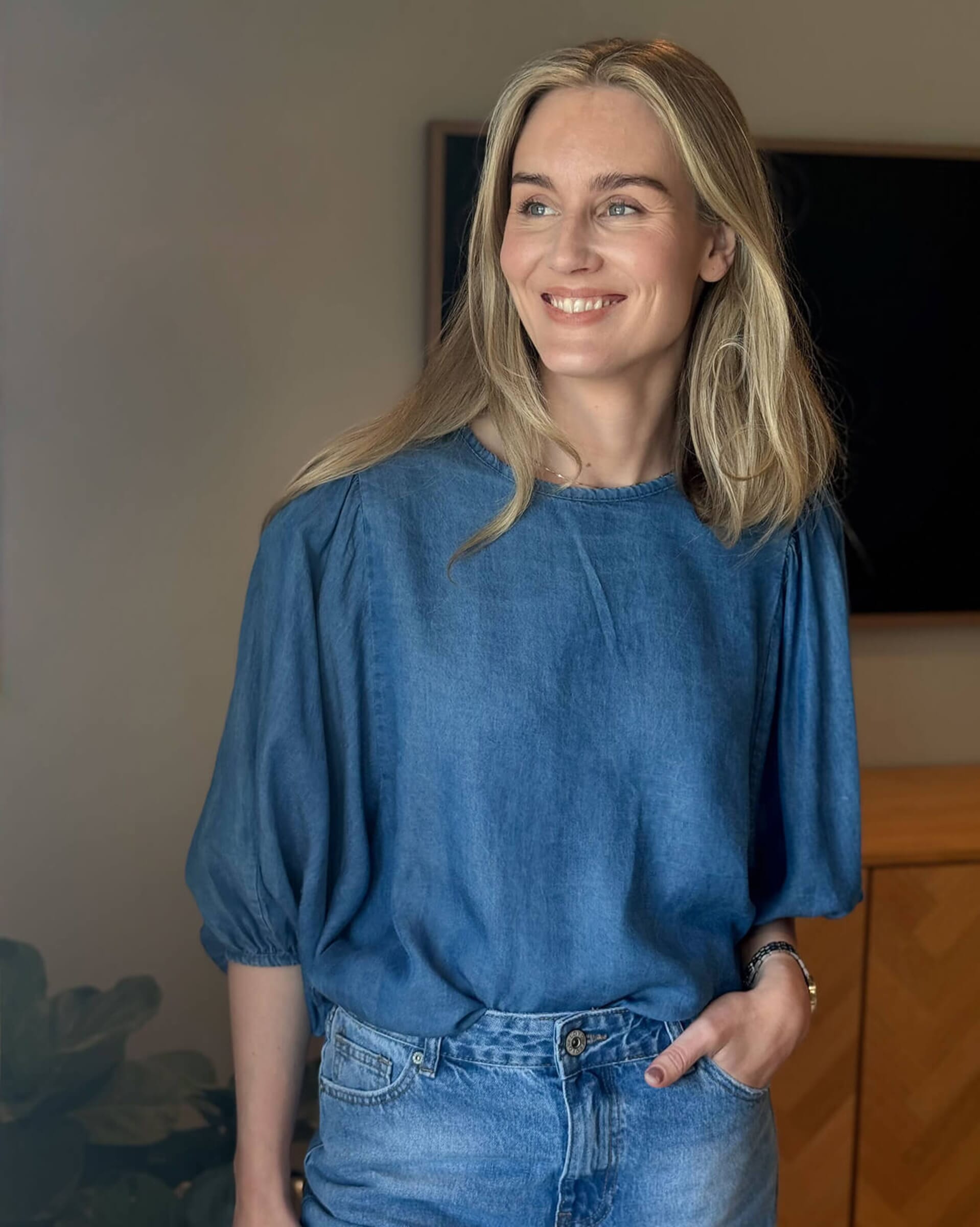 FLOYD Bluse Madeline Denim - Medium J. Blue