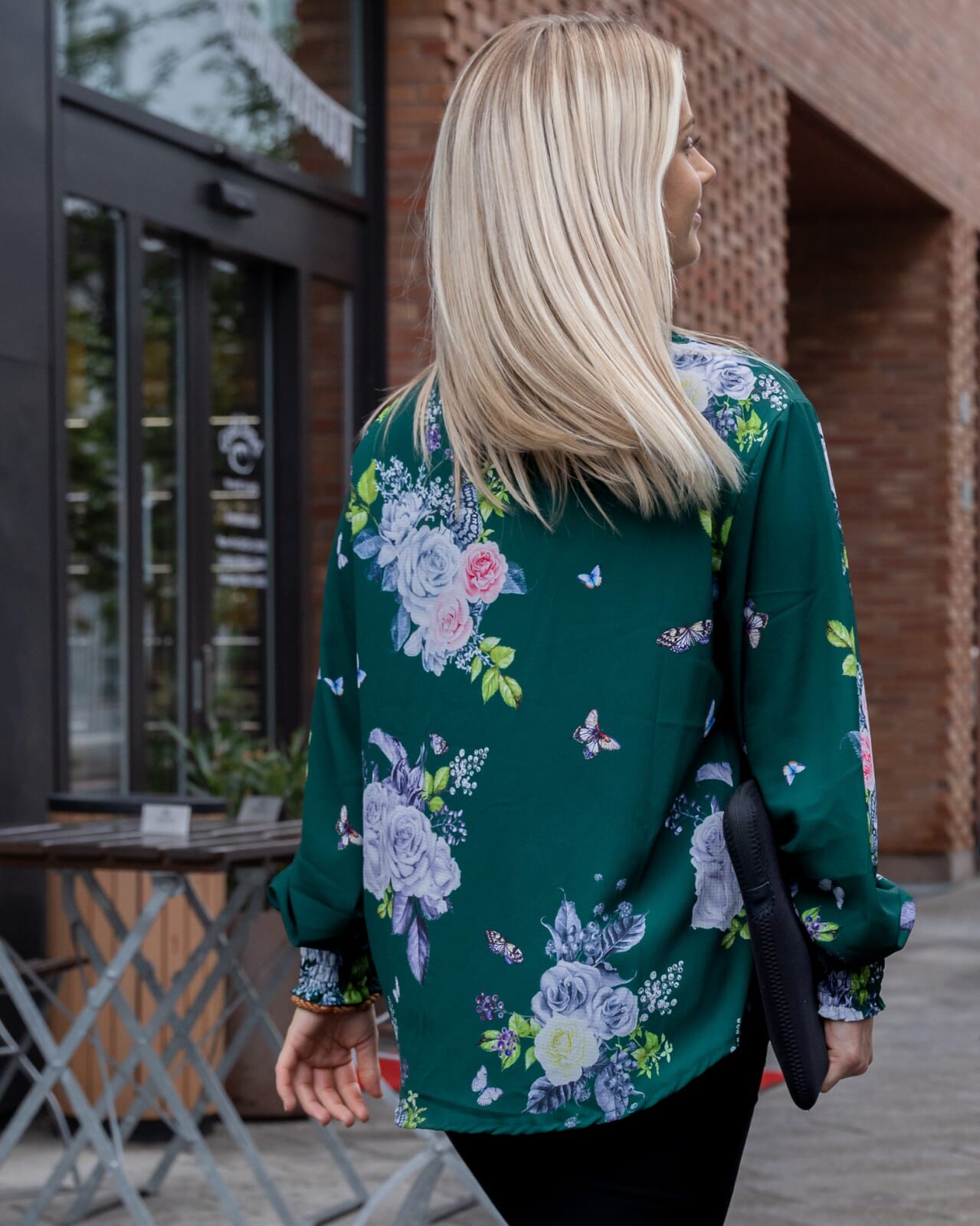 FLOYD Bluse Venus Butterfly - Dark Green | Bluser med blomsterprint | FLOYD.no