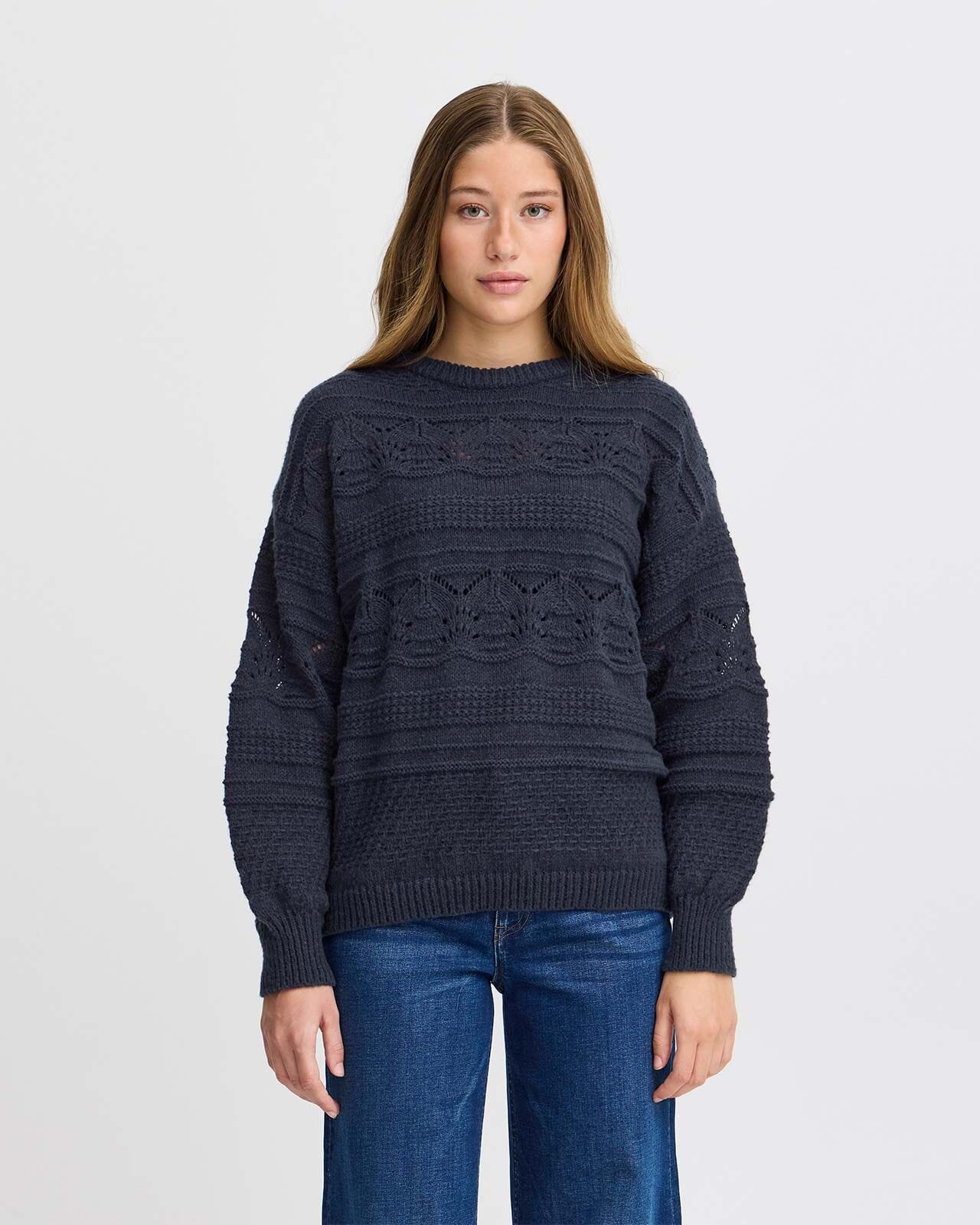 ICHI Strikkegenser Astra LS - Total Eclipse Solid | Strikkegensere til dame | FLOYD.no