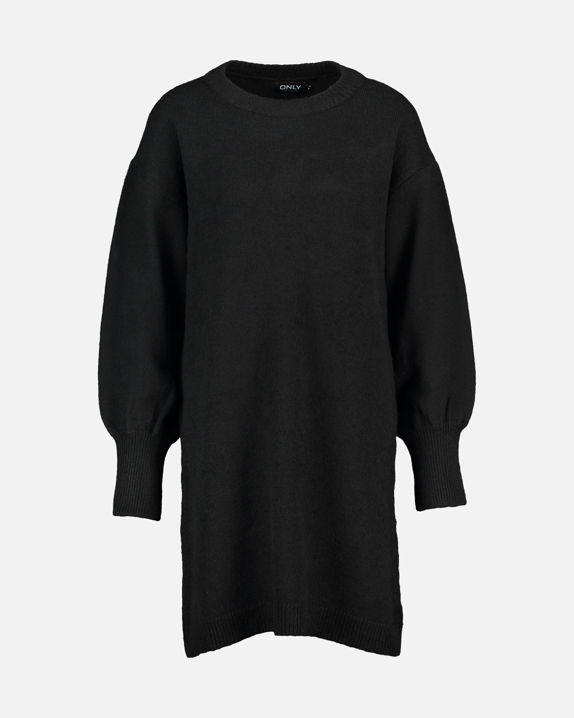 ONLY Strikkekjole Jada LS Balloon O-neck Dress Knit - Black ...