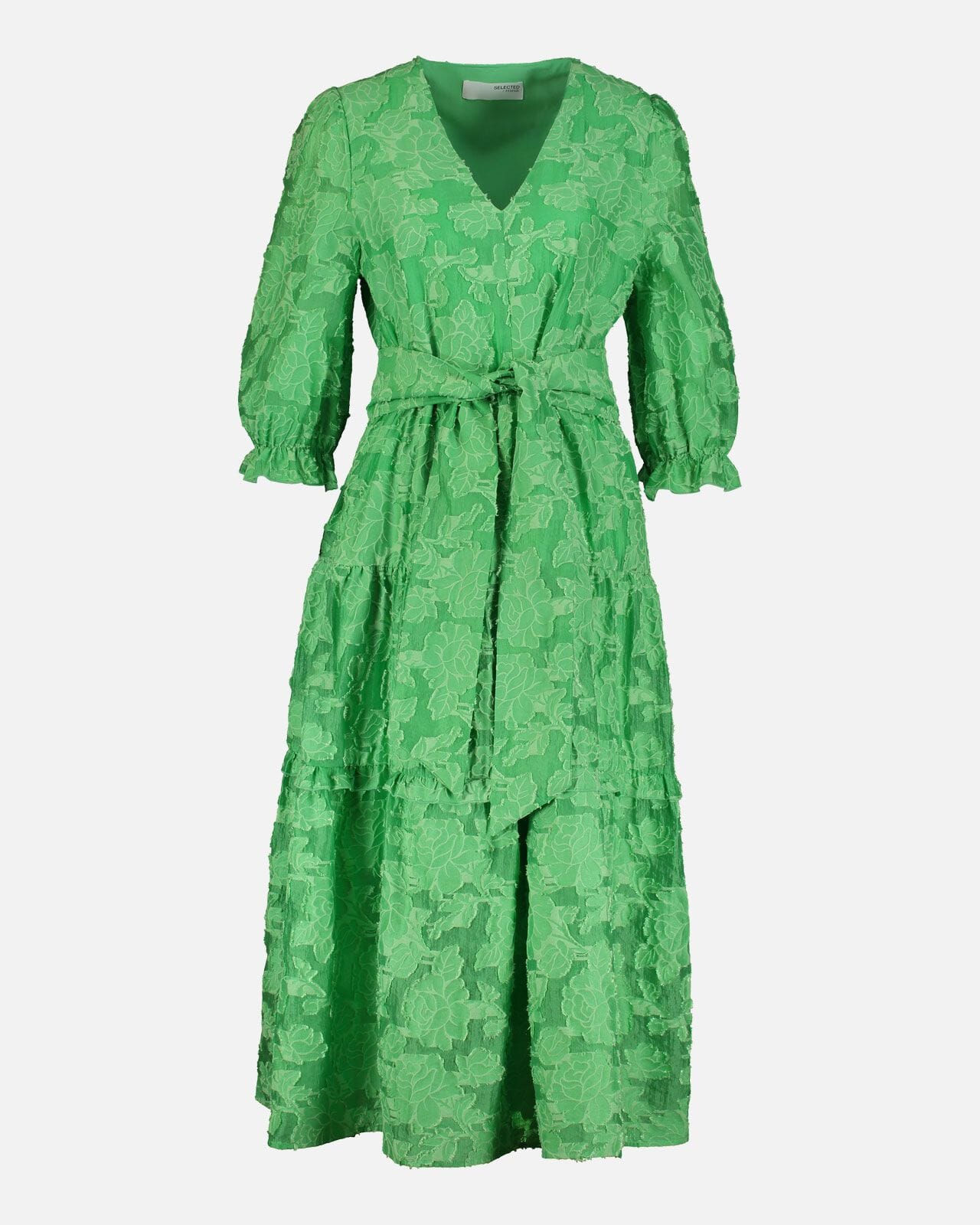 SELECTED FEMME Midikjole Sadie 3/4 - Absinthe Green