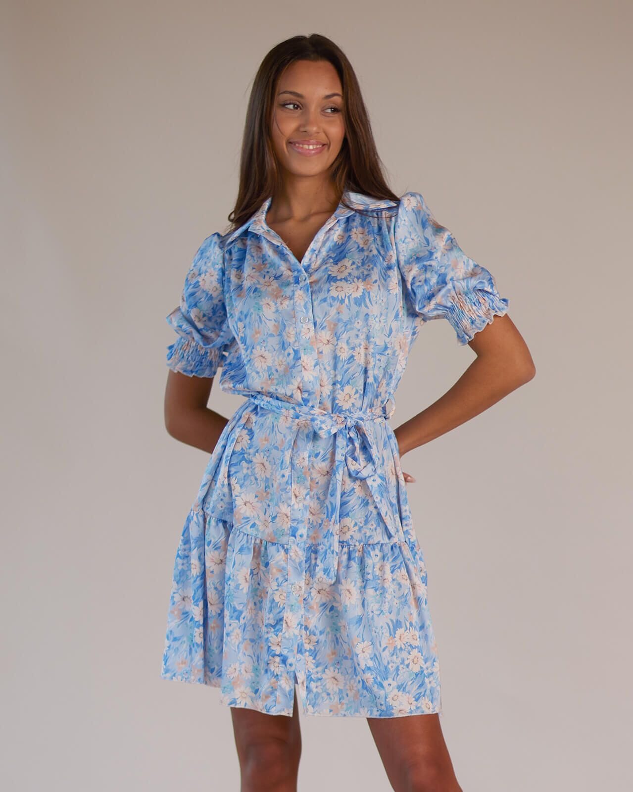 FLOYD Skjortekjole Alivia Popsy SS - Light Blue | Sommerkjoler | FLOYD.no