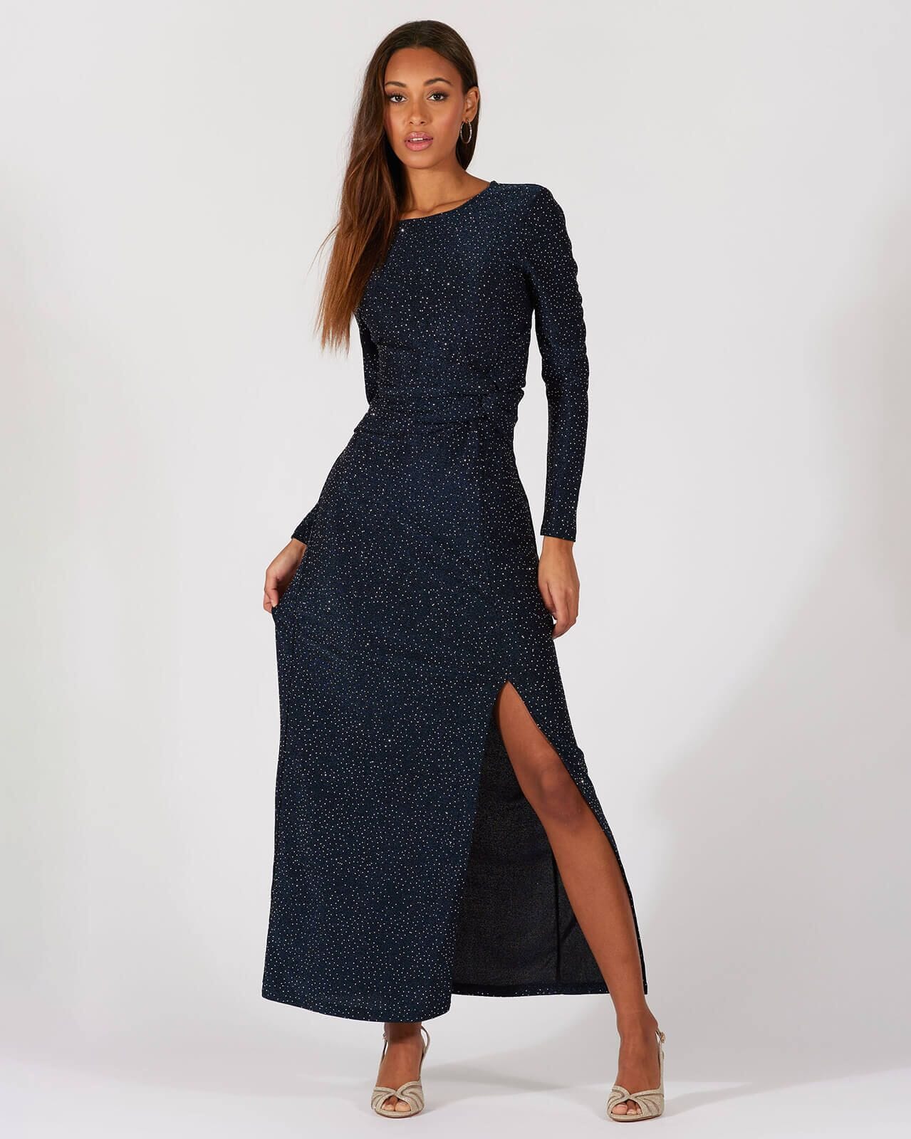 FLOYD Maxikjole Alis Stone Long - Midnight Blue