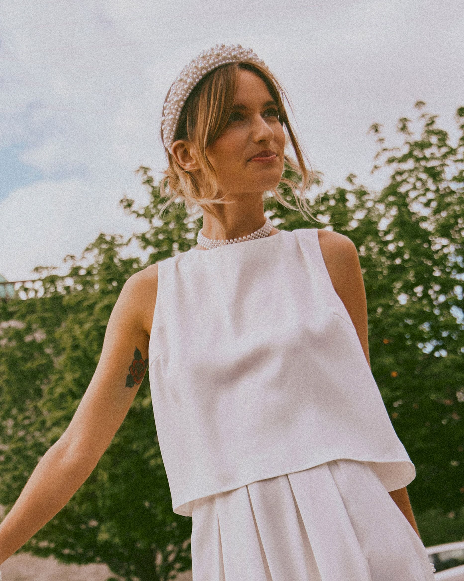 VILA Hårbøyle Marjorie - Cloud Dancer | Hårbøyler med perler til dame ...