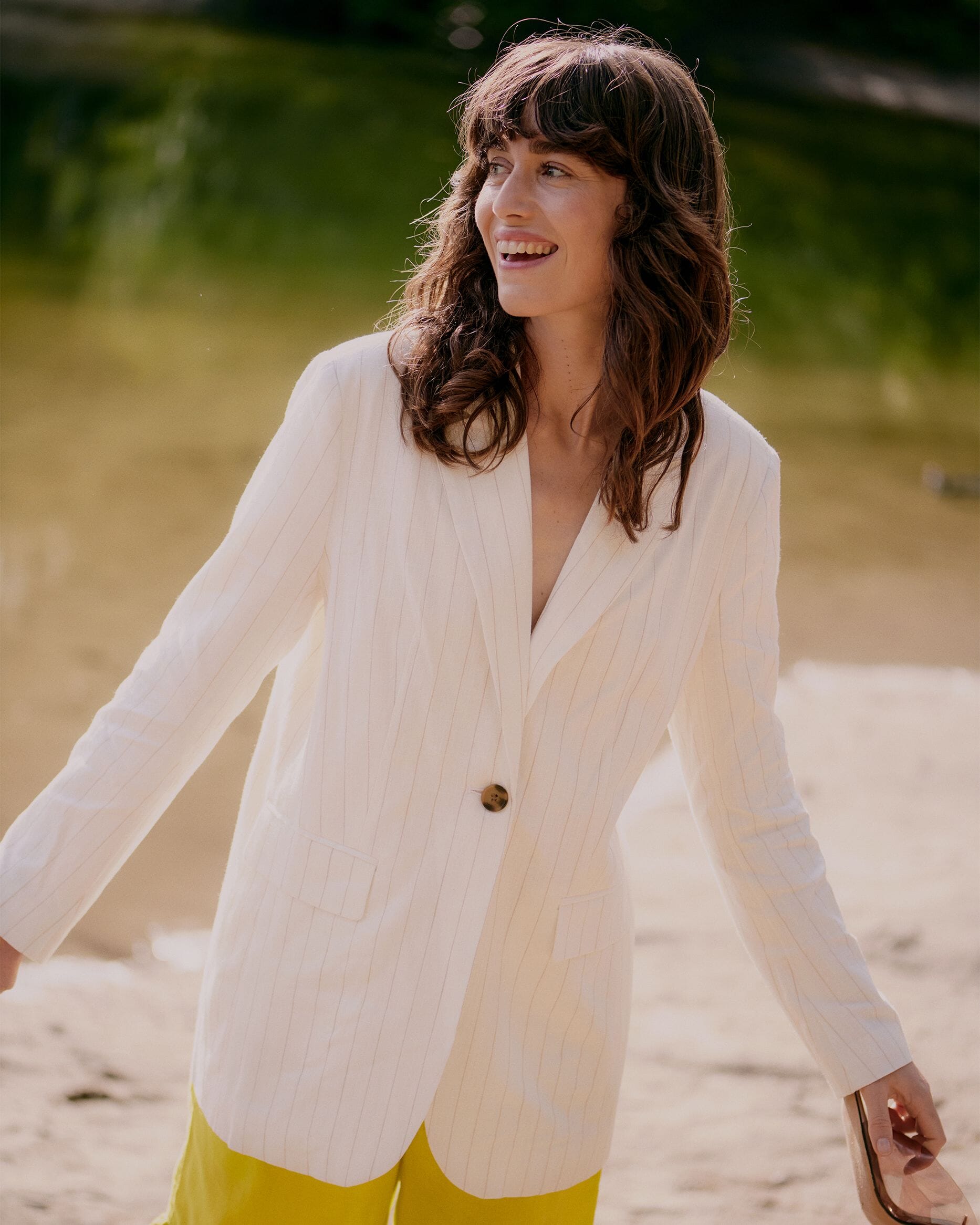 b.young Blazer Ellea - Off White Mix | Dressjakker og blazere i linmiks til dame | FLOYD.no