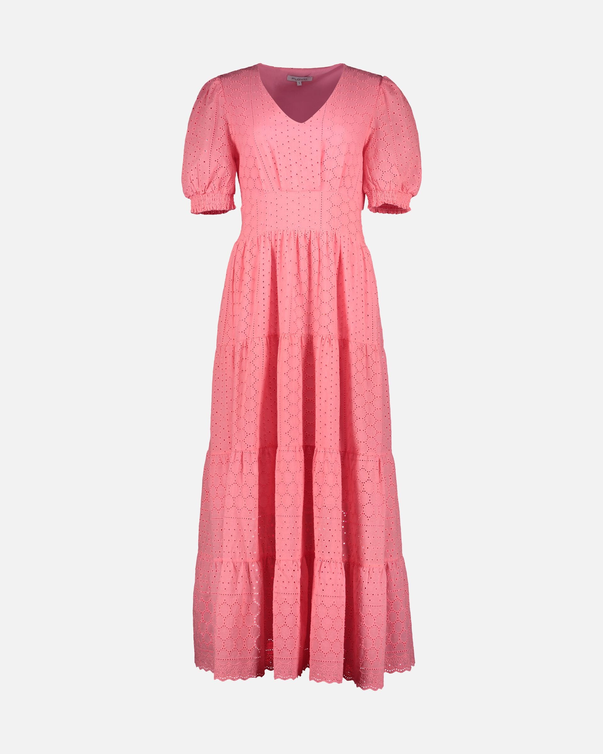 FLOYD Maxikjole Ellinora - Peachy Pink | Lange kjoler med blonder og ...