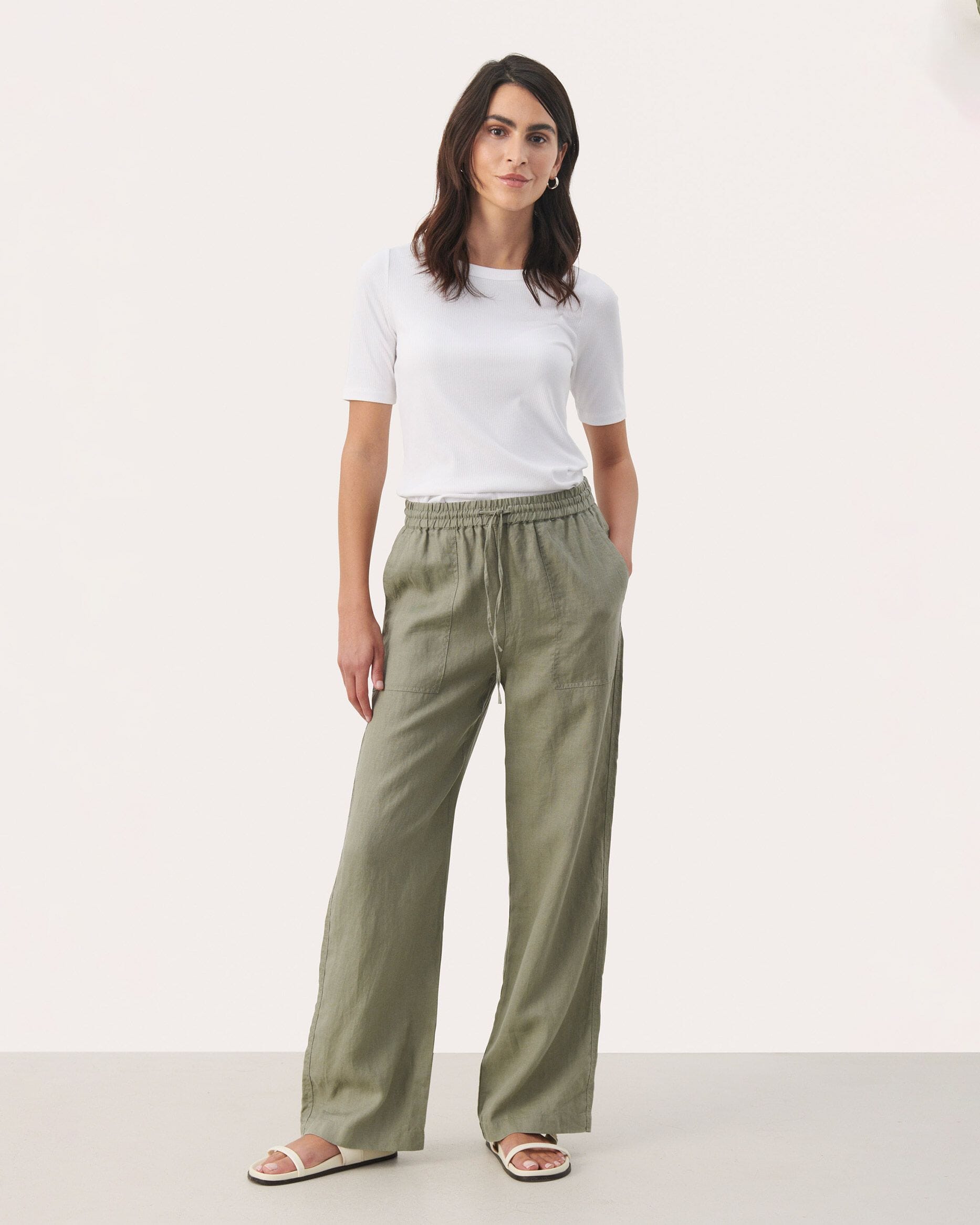 Part Two Linbukse Eniola PW PA - Vetiver | Deilige bukser i lin til dame | FLOYD.no