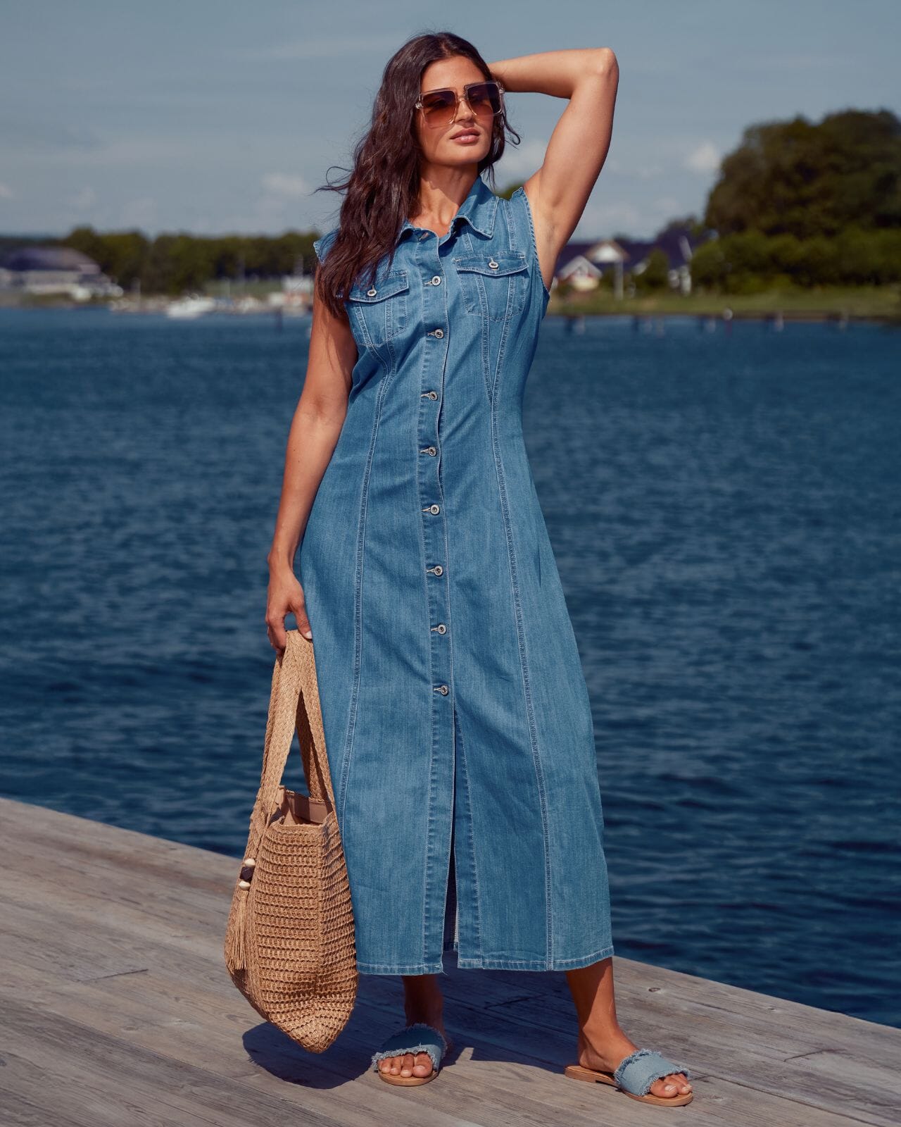 FLOYD Denimkjole Ann - Medium Jeans Blue