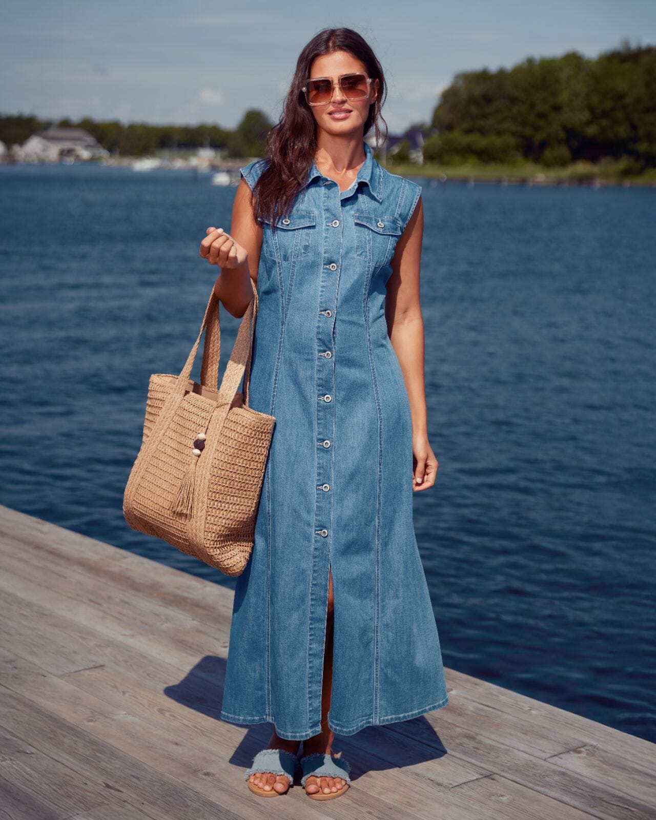 FLOYD Denimkjole Ann - Medium Jeans Blue